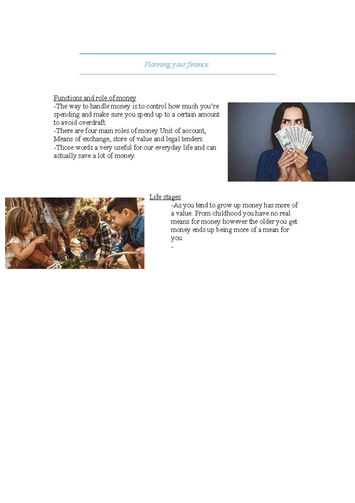 Planning your finance - wdwdwd wd - Planning your finance Functions and ...