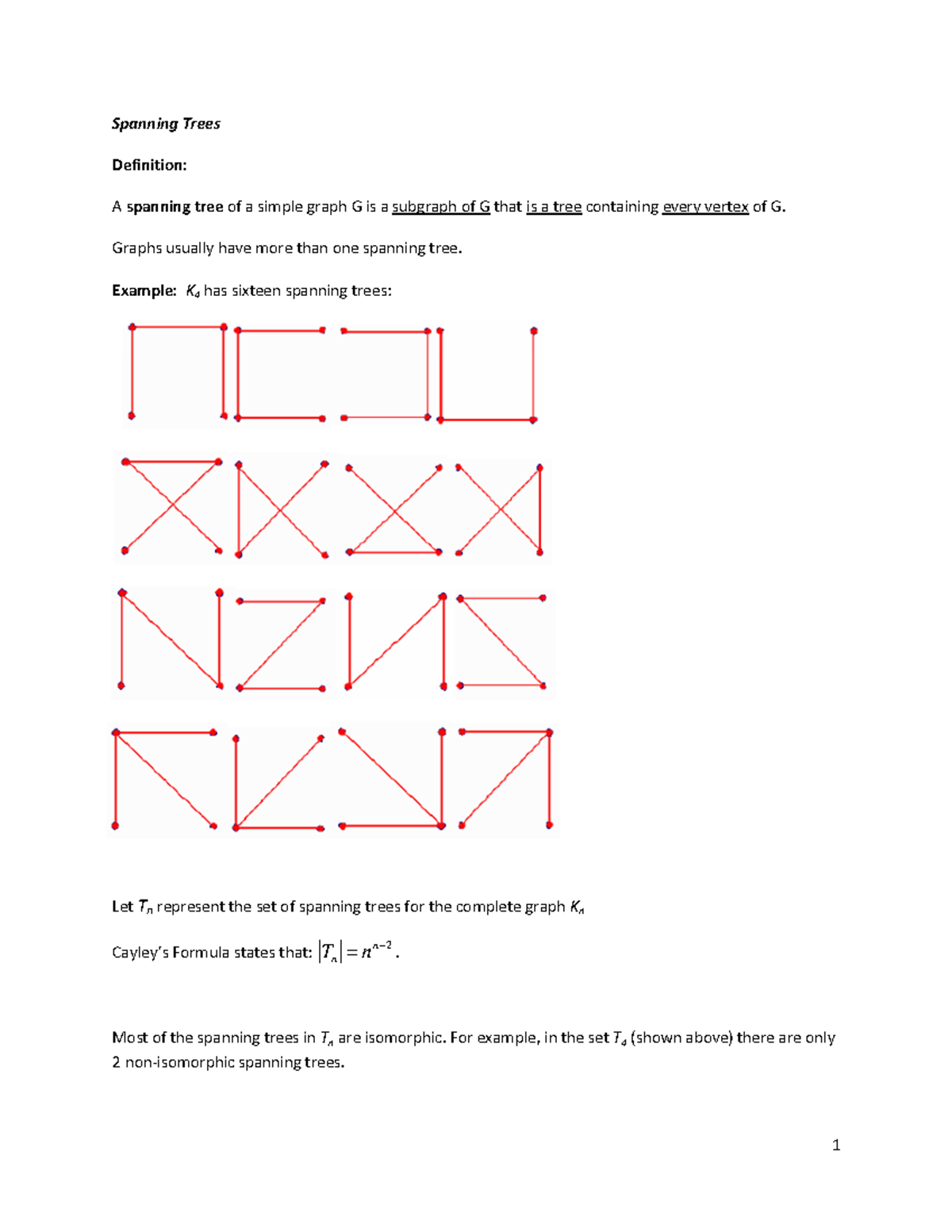 12A-Spanning Trees - Spanning Trees Definition: A spanning tree of a ...