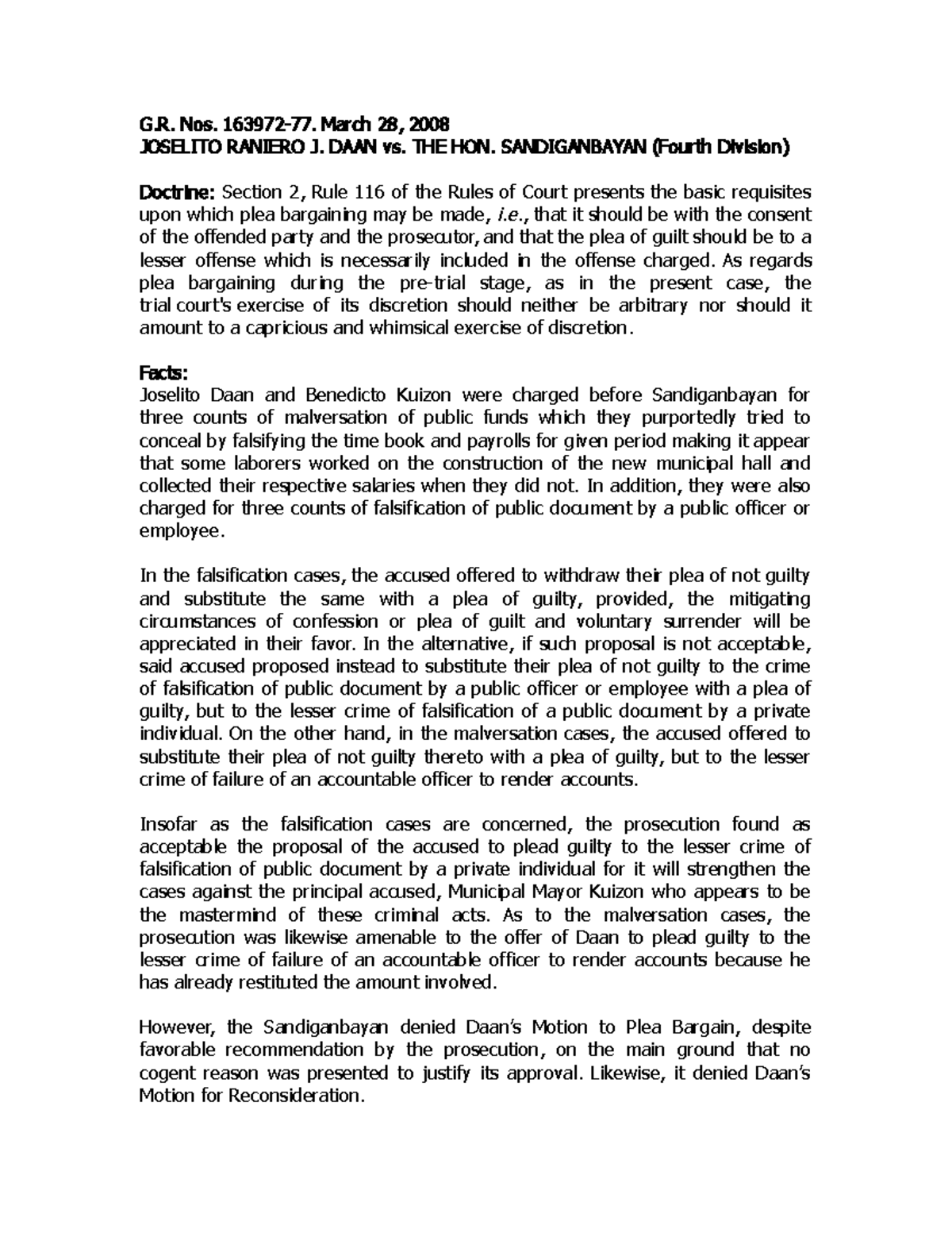 380210094 Daan vs Sandiganbayan - G. Nos. 163972 - 77. March 28 , 2008 ...