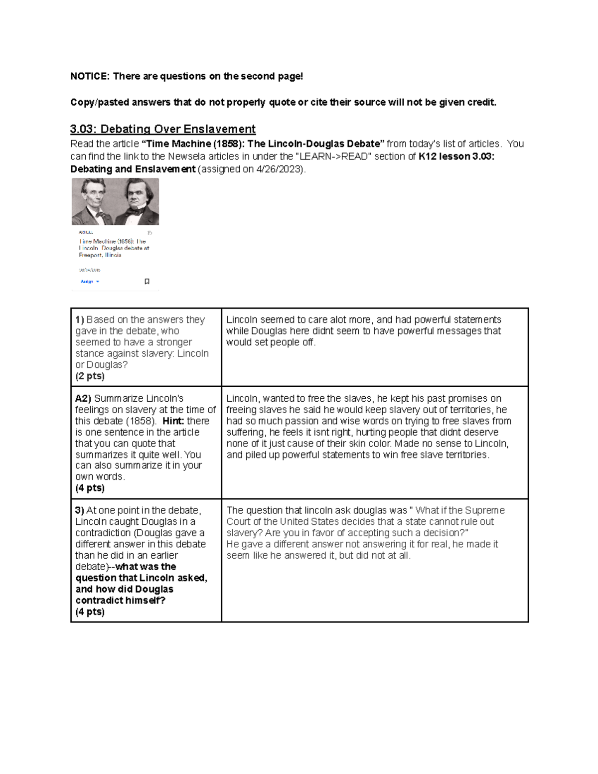 Copy of 3.03 Newsela Article Summary - NOTICE: There are questions on ...