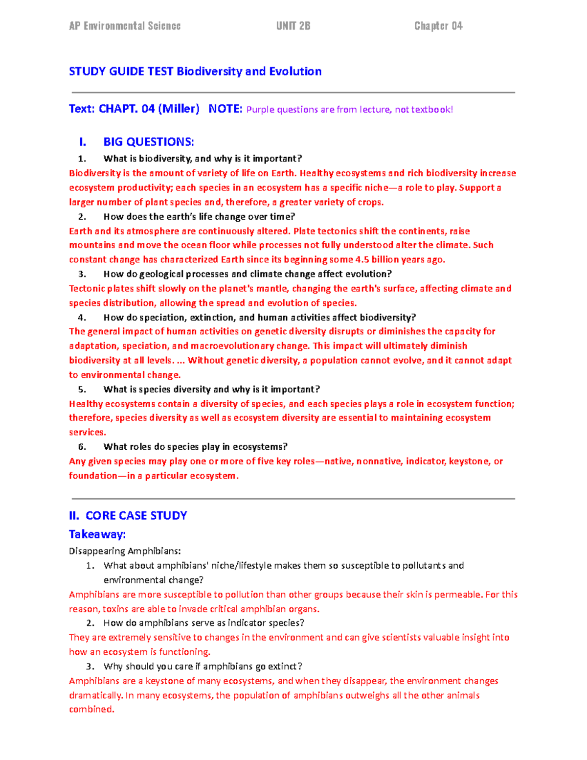 Peter Ezomo - Study Guide APES Unit 2B - from Chapter 04 - STUDY GUIDE ...