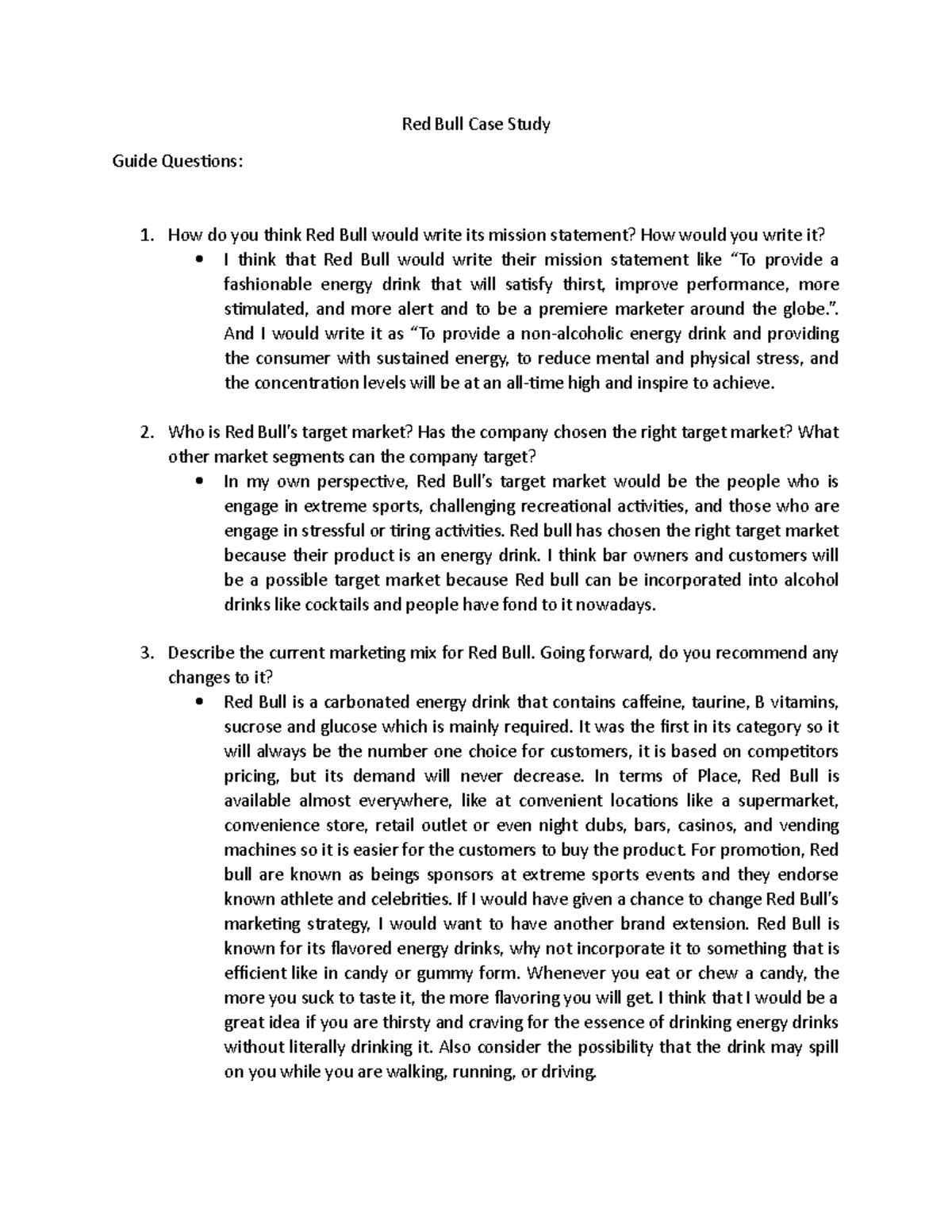 1 Red Bull Case Study - Red Bull Case Study Guide Questions: How do you ...