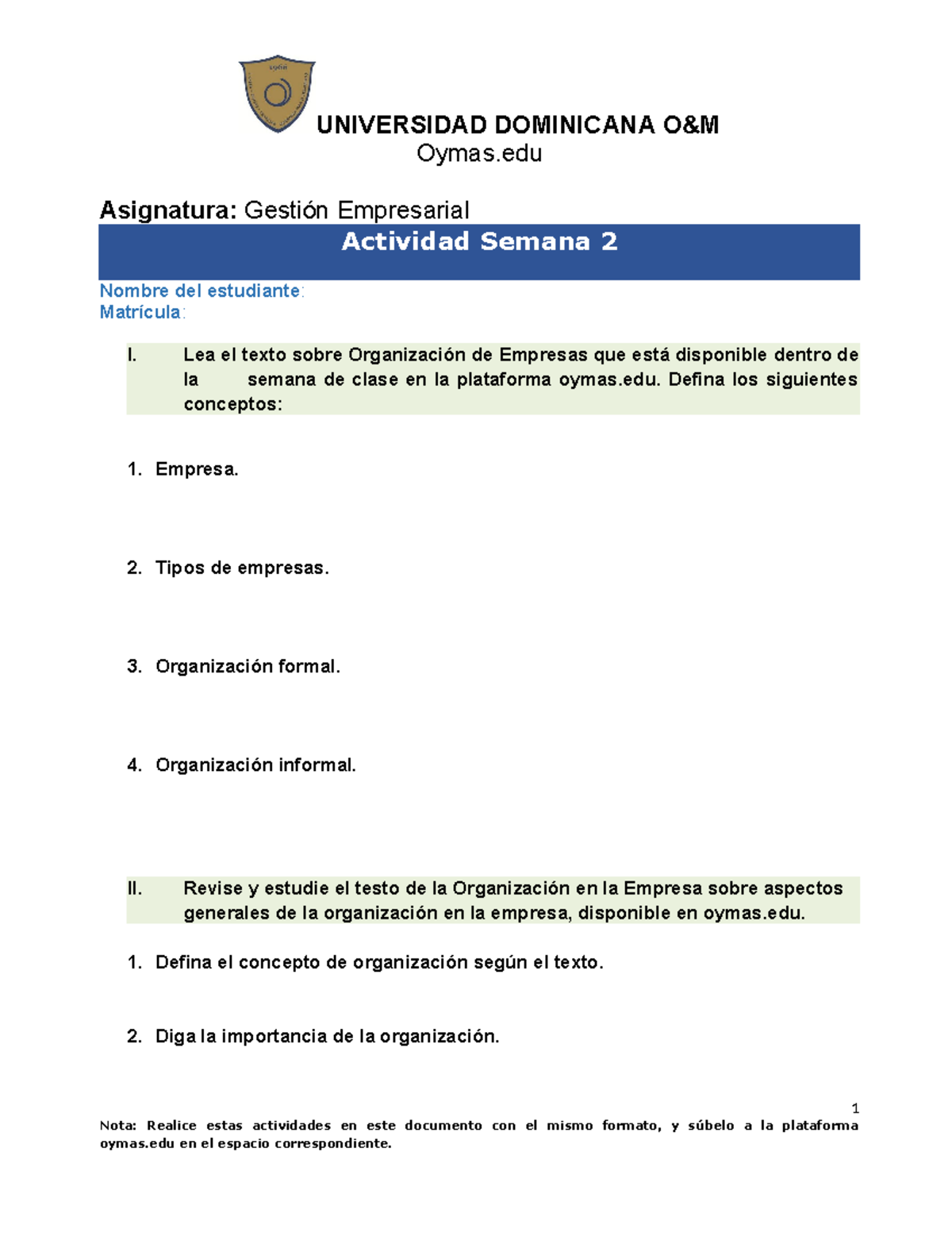 529727 Actividad Semana 2 Gesti 0N Empresarial copy - UNIVERSIDAD ...