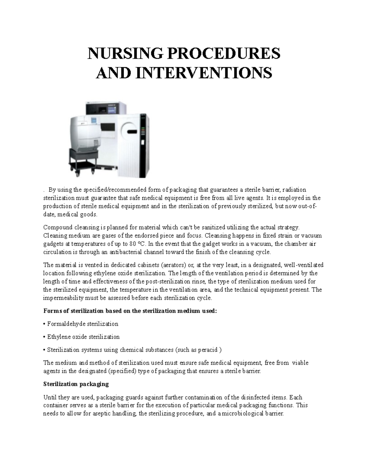 Chapter 5. Nursing Procedures - NURSING PROCEDURES AND INTERVENTIONS ...