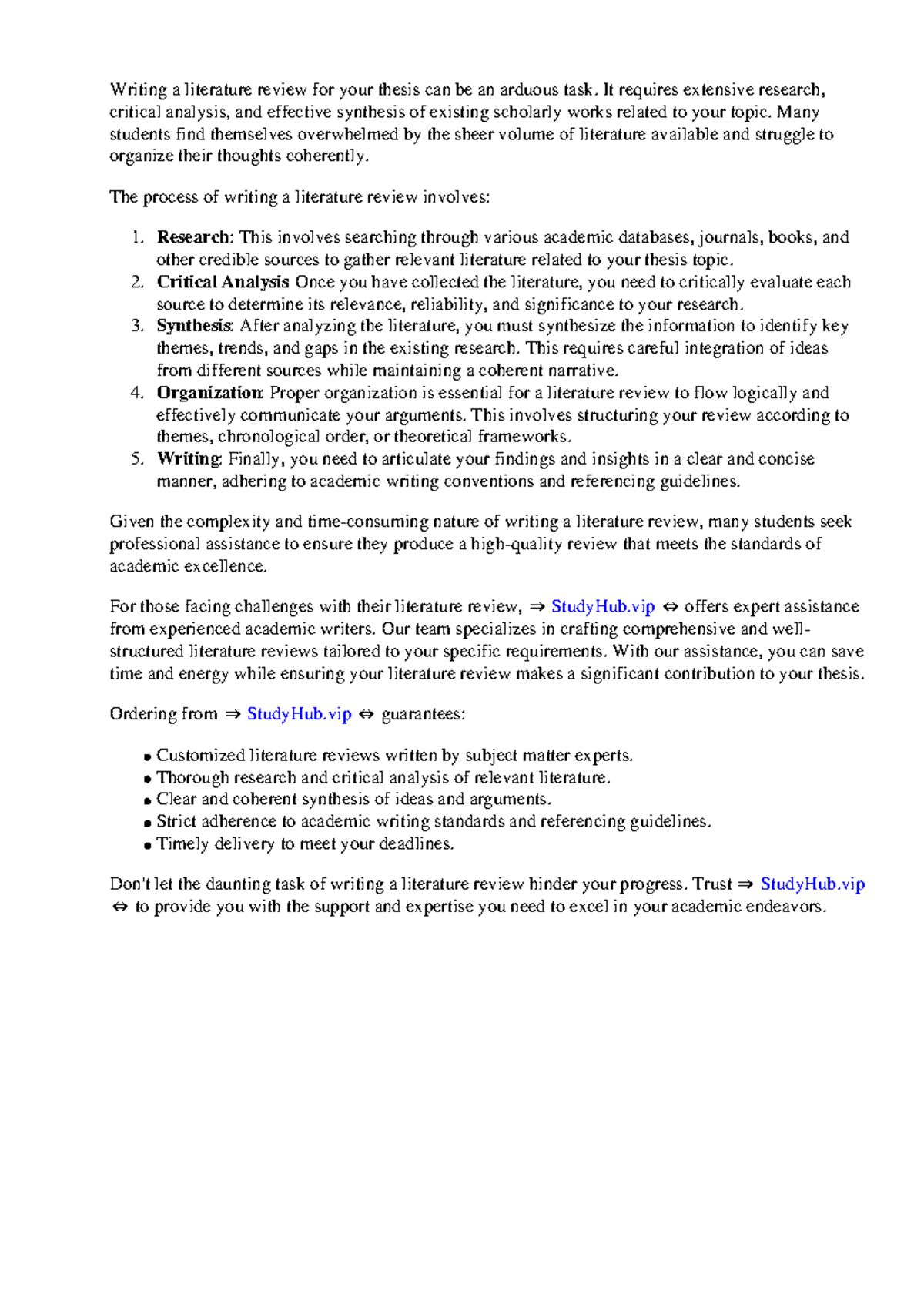 Thesis Review Of Literature - Writing a literature review for your ...