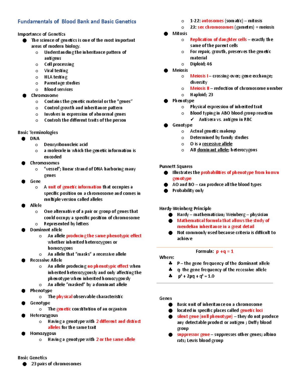 Fundamental of Blood Bank - o Understanding the inheritance pattern of ...