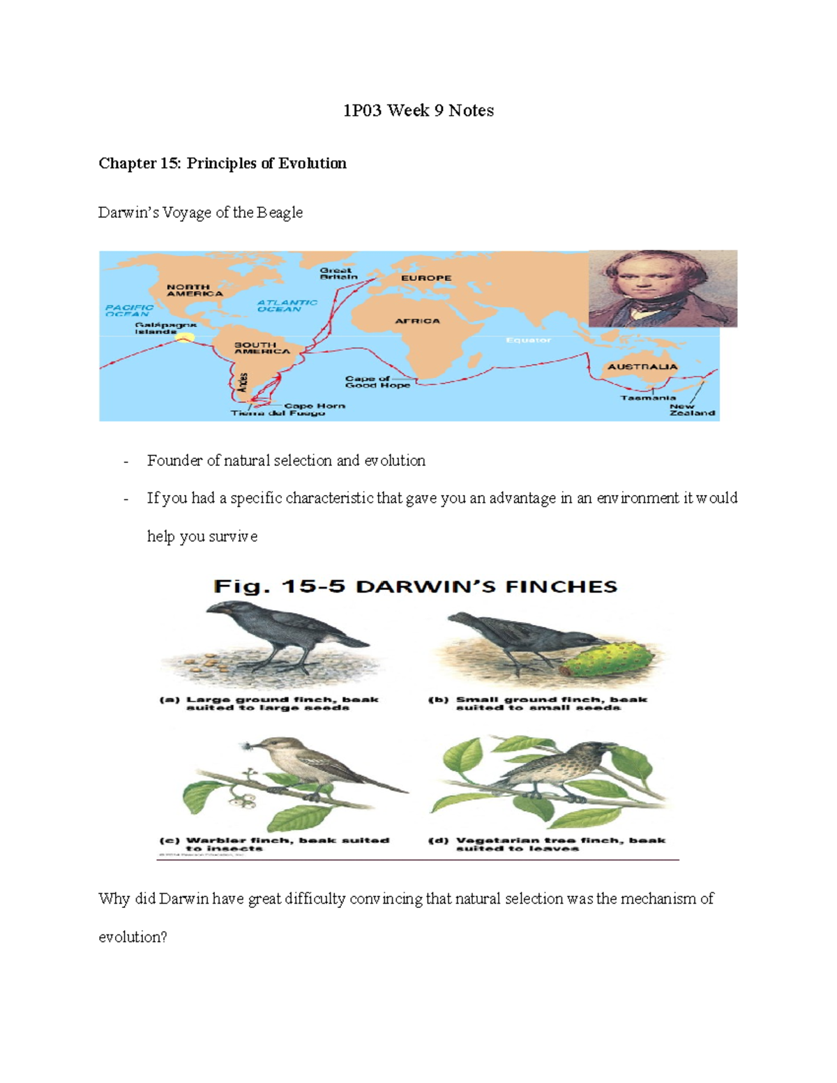 1P03 Week 10 Notes - 1P03 Week 9 Notes Chapter 15: Principles of ...