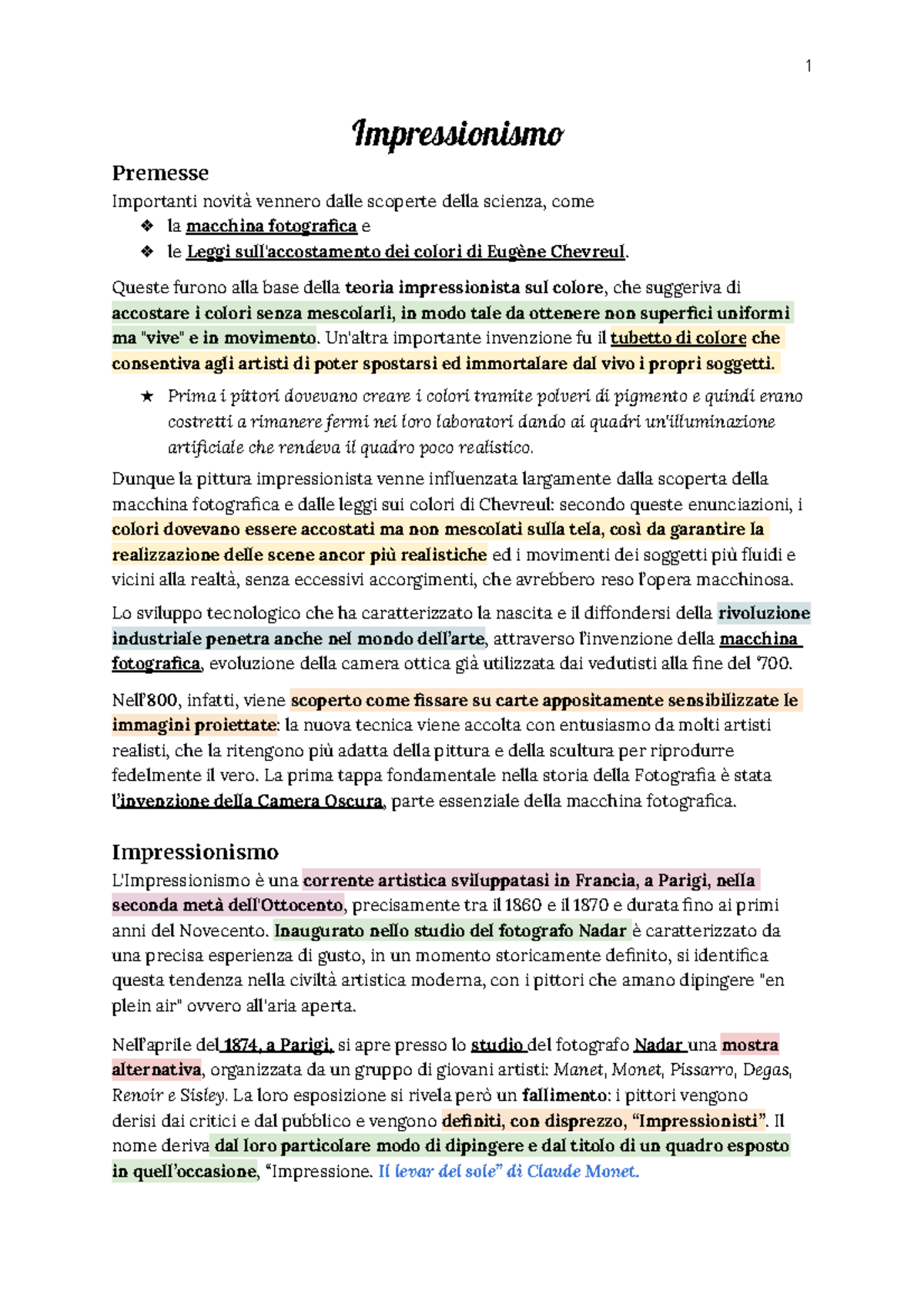 Impressionismo e Postimpressionismo - Impressionismo Premesse Importanti novità vennero dalle ...