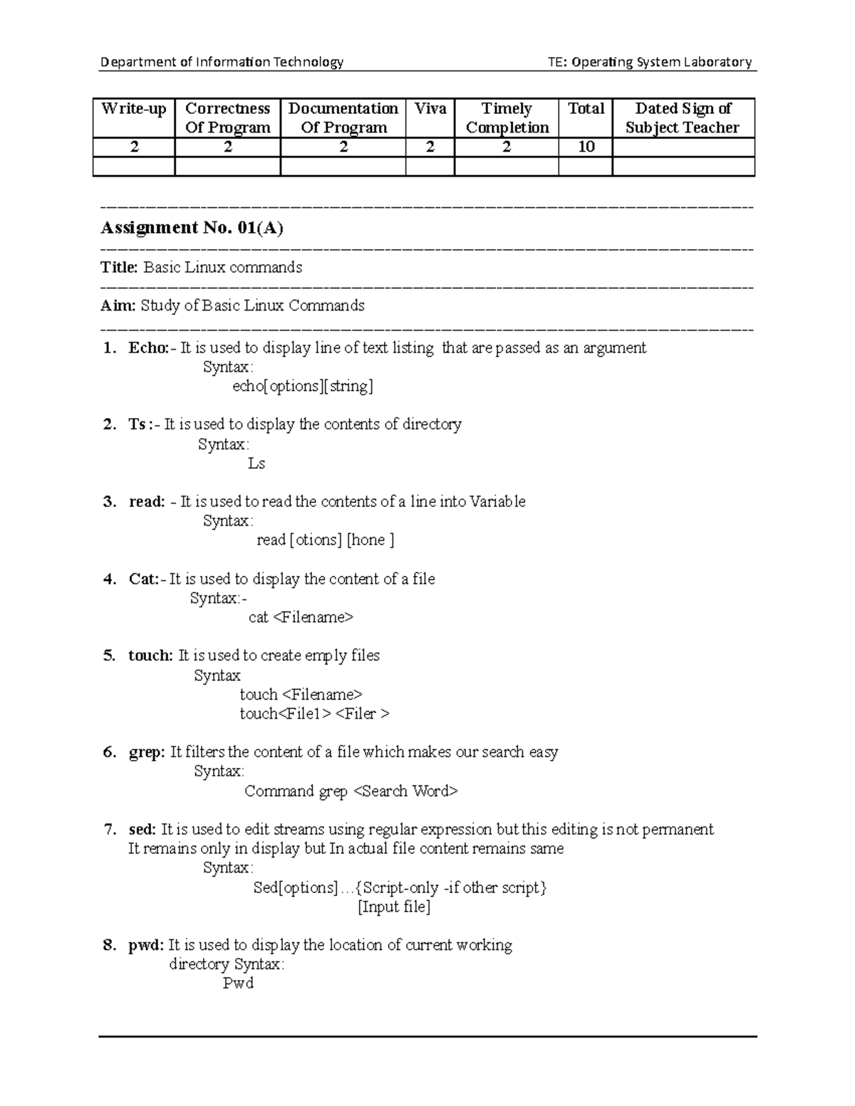 OSL Lab Manual - winter practical lab - Department of Information ...