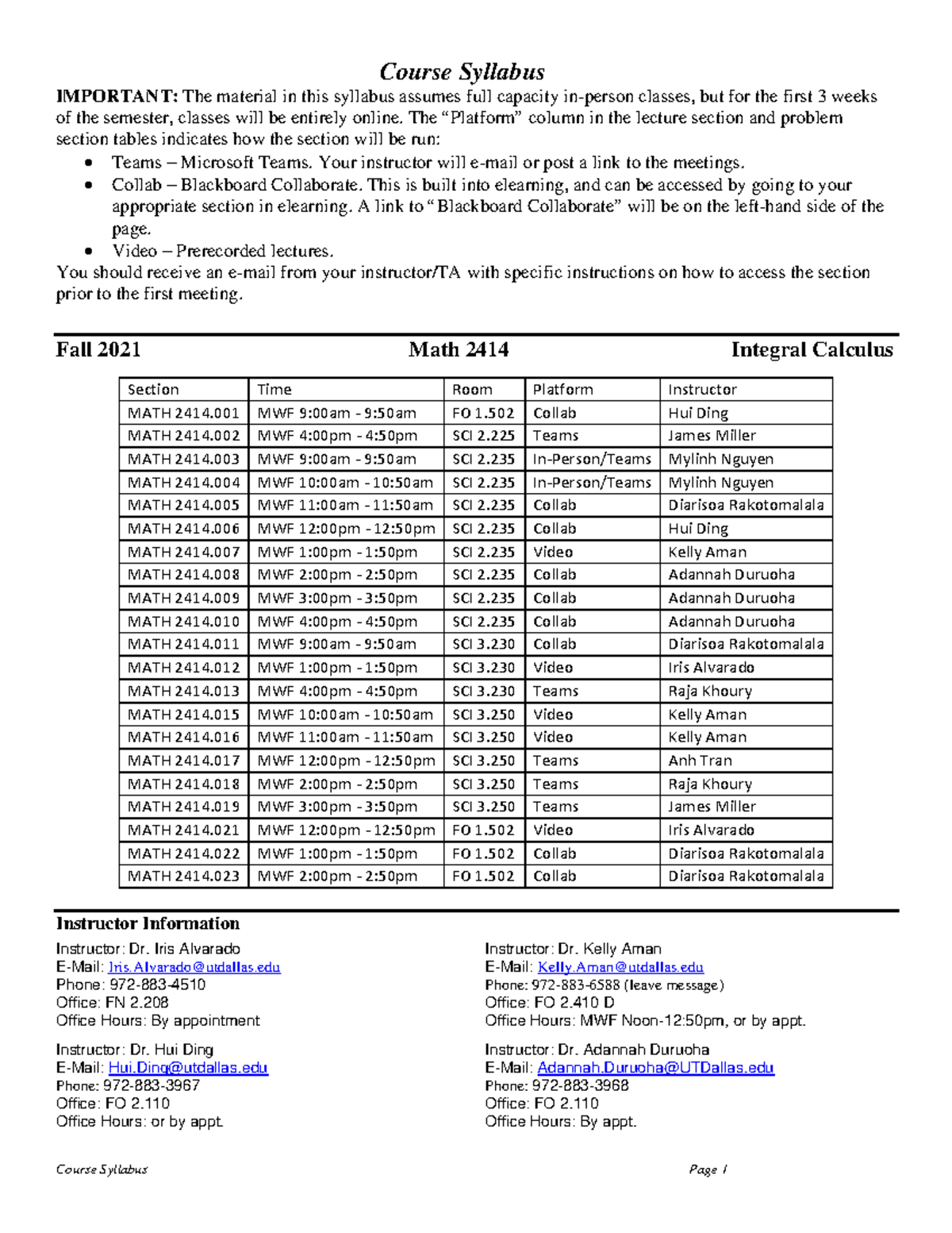 Math Syllabus - Course Syllabus IMPORTANT: The material in this ...