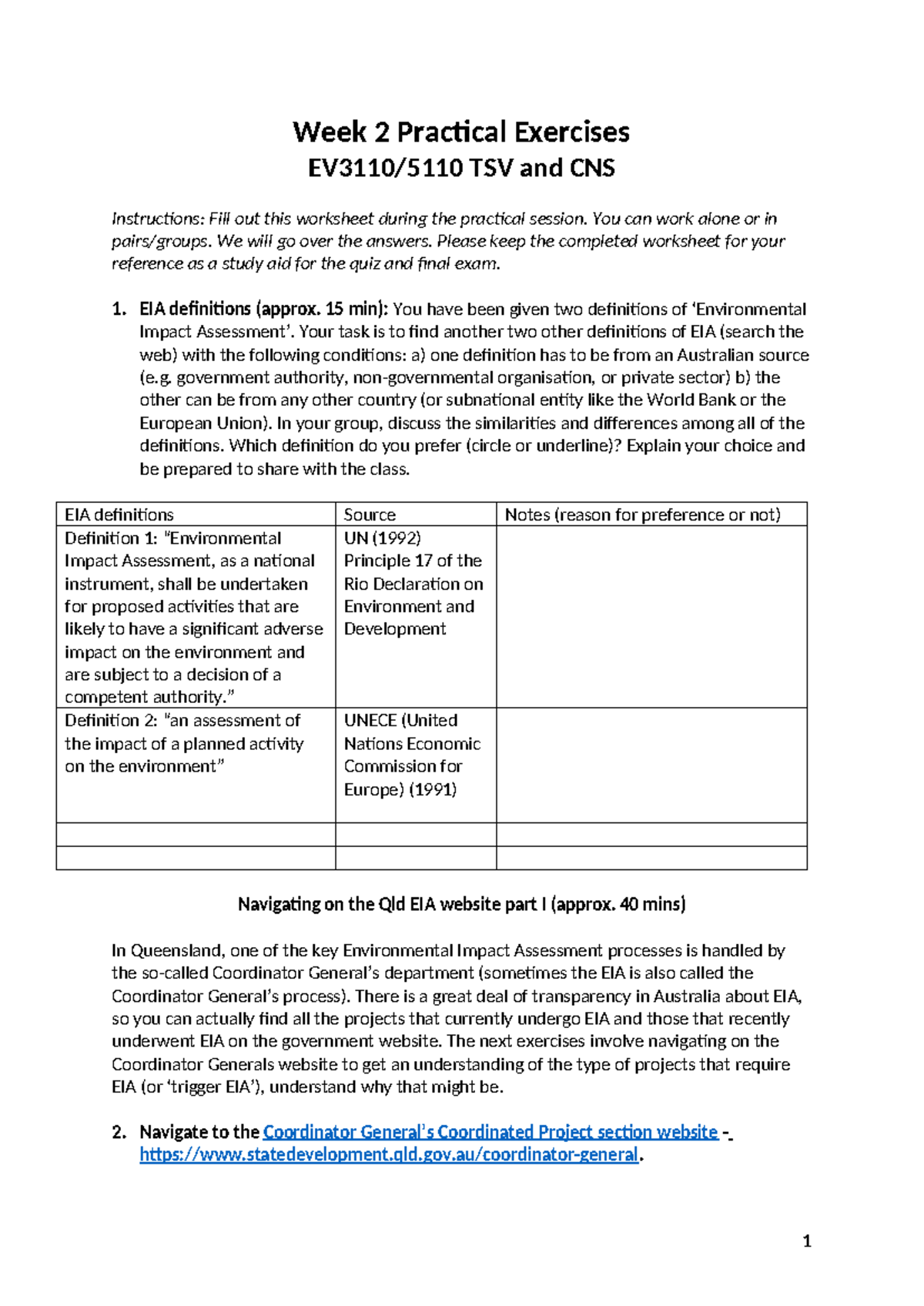 EIA3110 Week 2 Practical Exercises - Week 2 Practical Exercises EV3110 ...