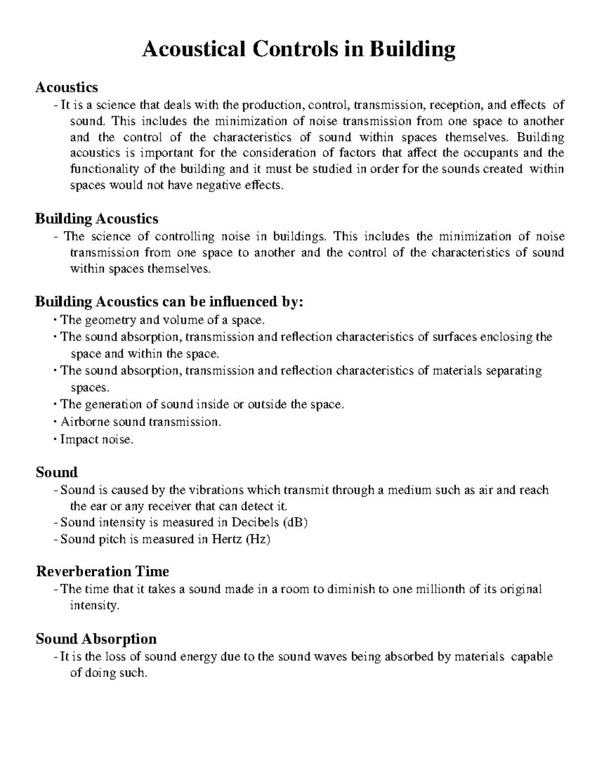 Acoustical Controls in Building - Acoustical Controls in Building ...