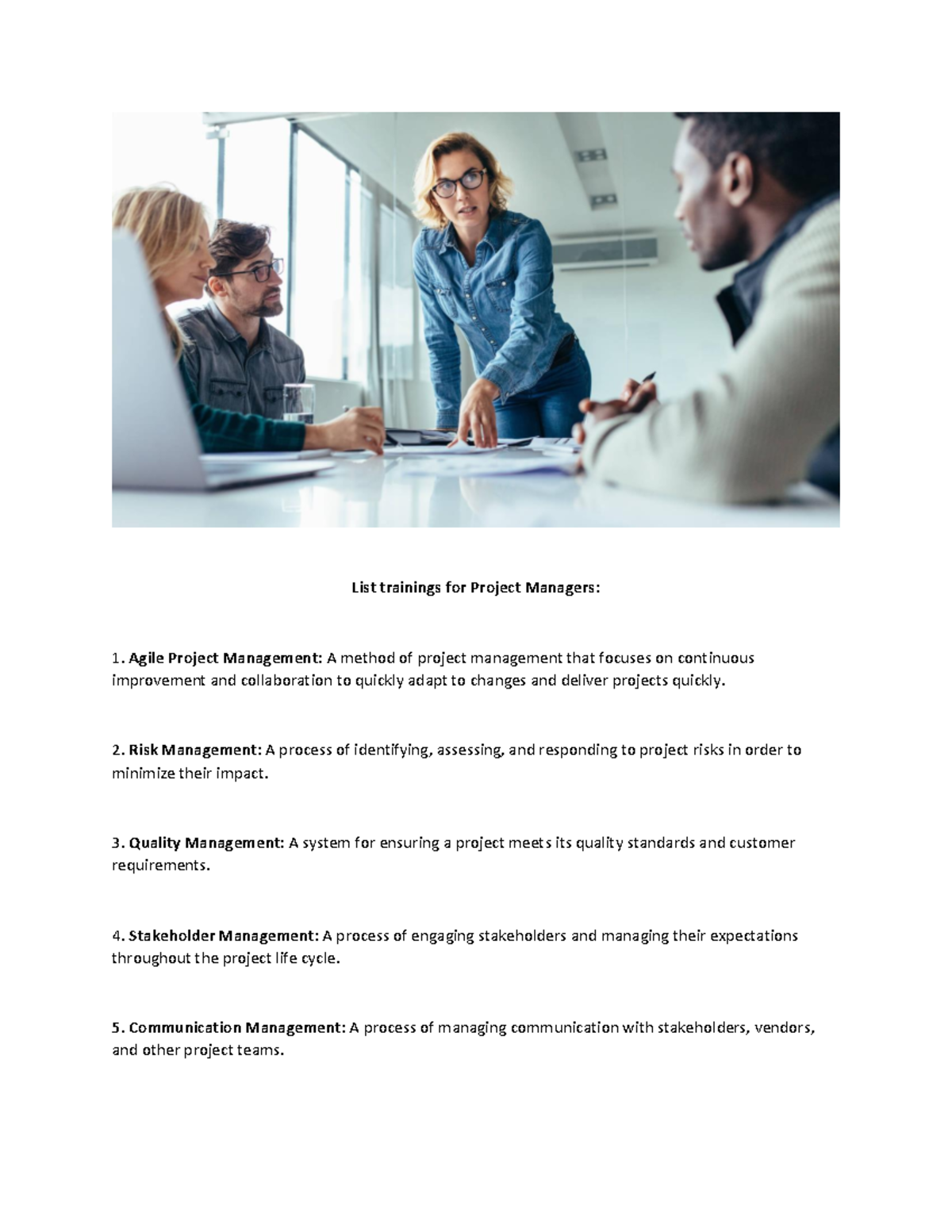 Project Managers - Training - List trainings for Project Managers: 1 ...