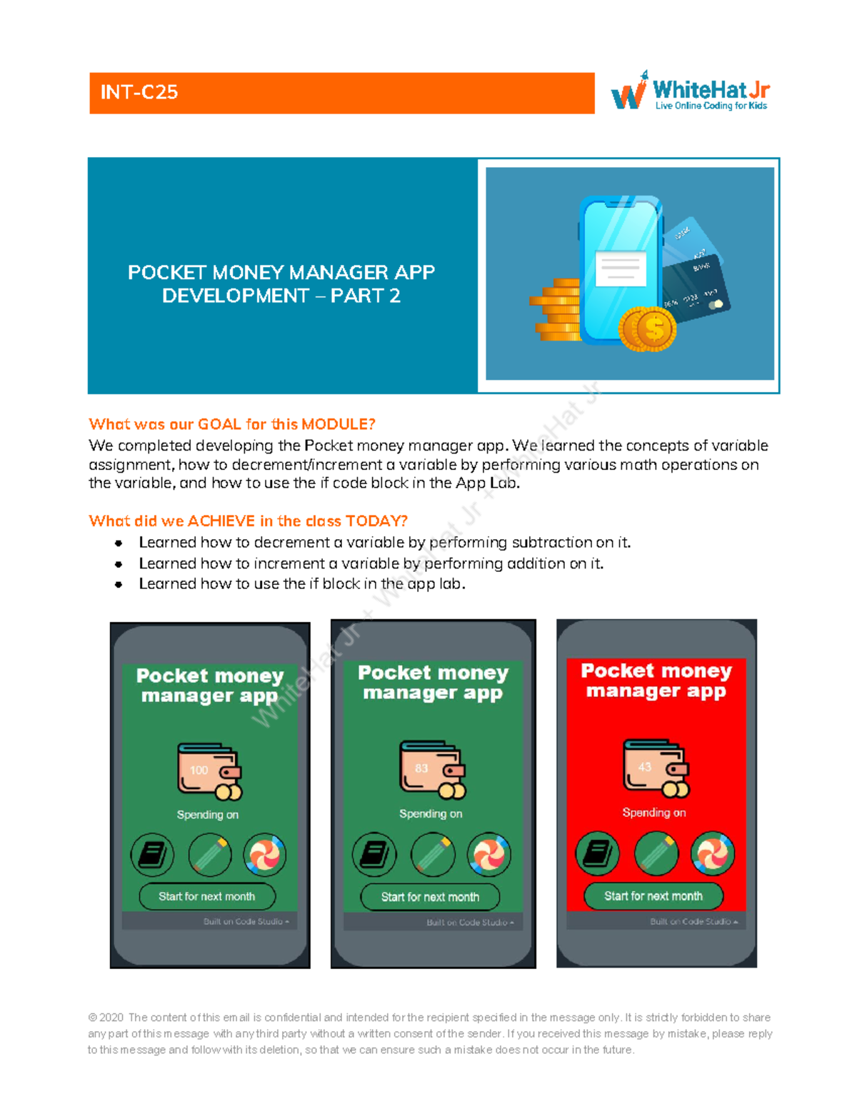 C25 - Lecture notes 25 - POCKET MONEY MANAGER APP DEVELOPMENT – PART ǥ ...