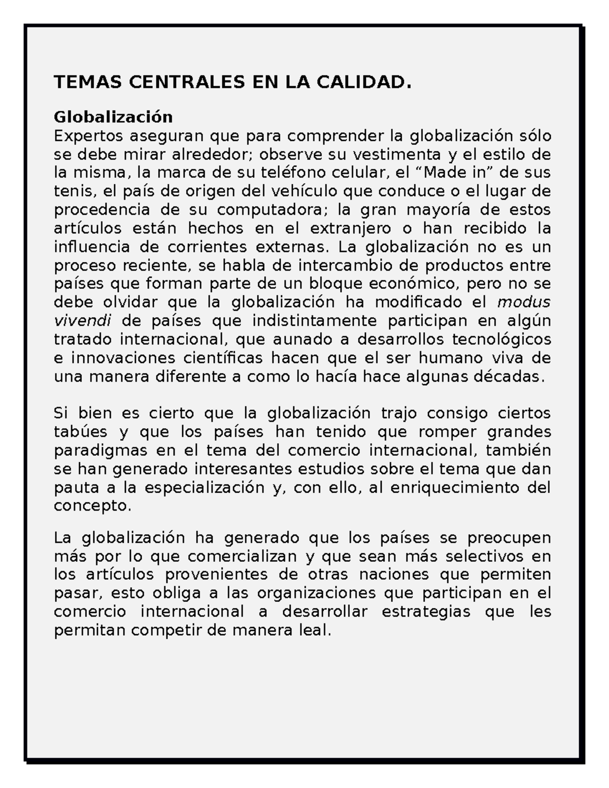 1. Temas Centrales EN LA Calidad - TEMAS CENTRALES EN LA CALIDAD ...