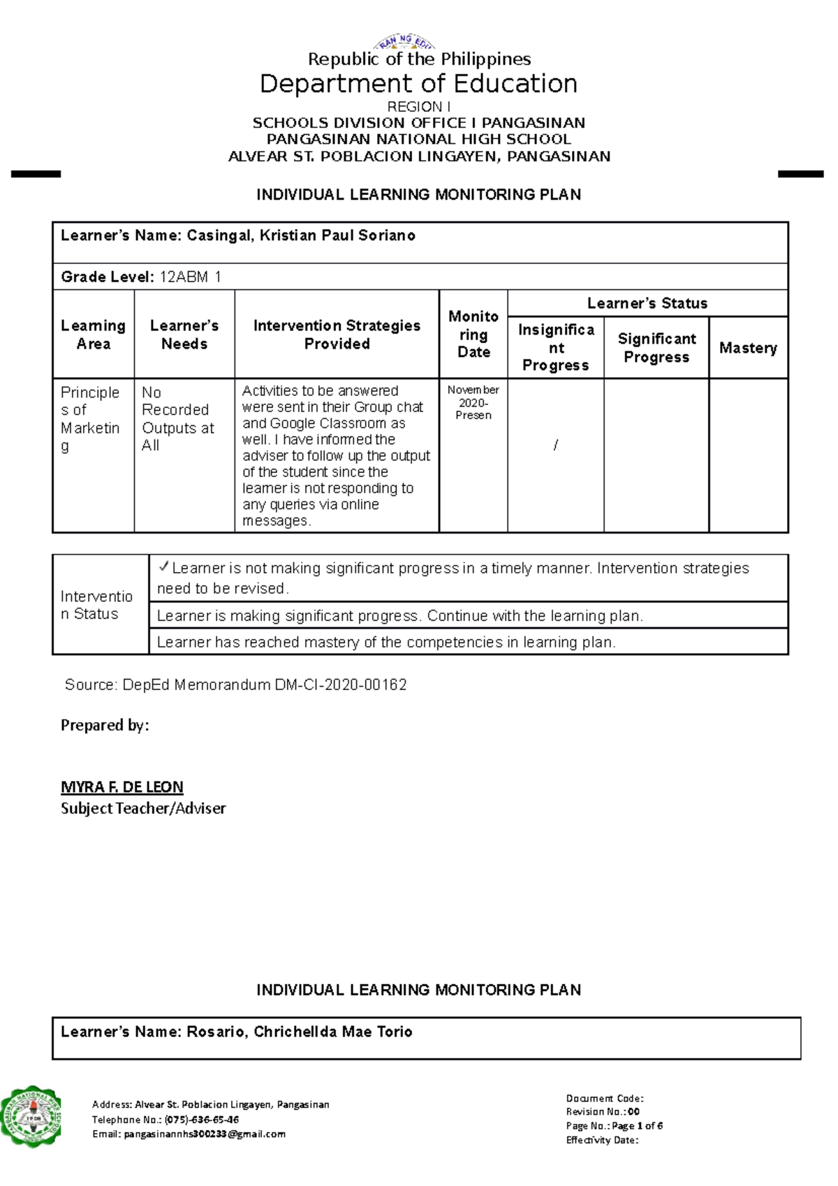 ILMP-abm-3 - notes - Department of Education REGION I SCHOOLS DIVISION ...