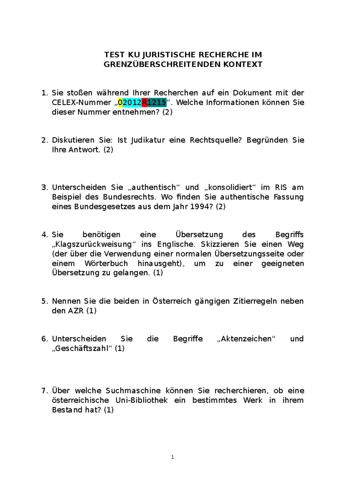 LV Test WS 2021 - Test aus dem Wintersemester 2021 - Winteruni (2022 ...