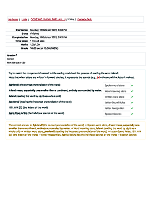 Cogs1010 Tutorial Notes - Cogs1010 Week 6 Tut Notes Tutorial – Agnosia ...