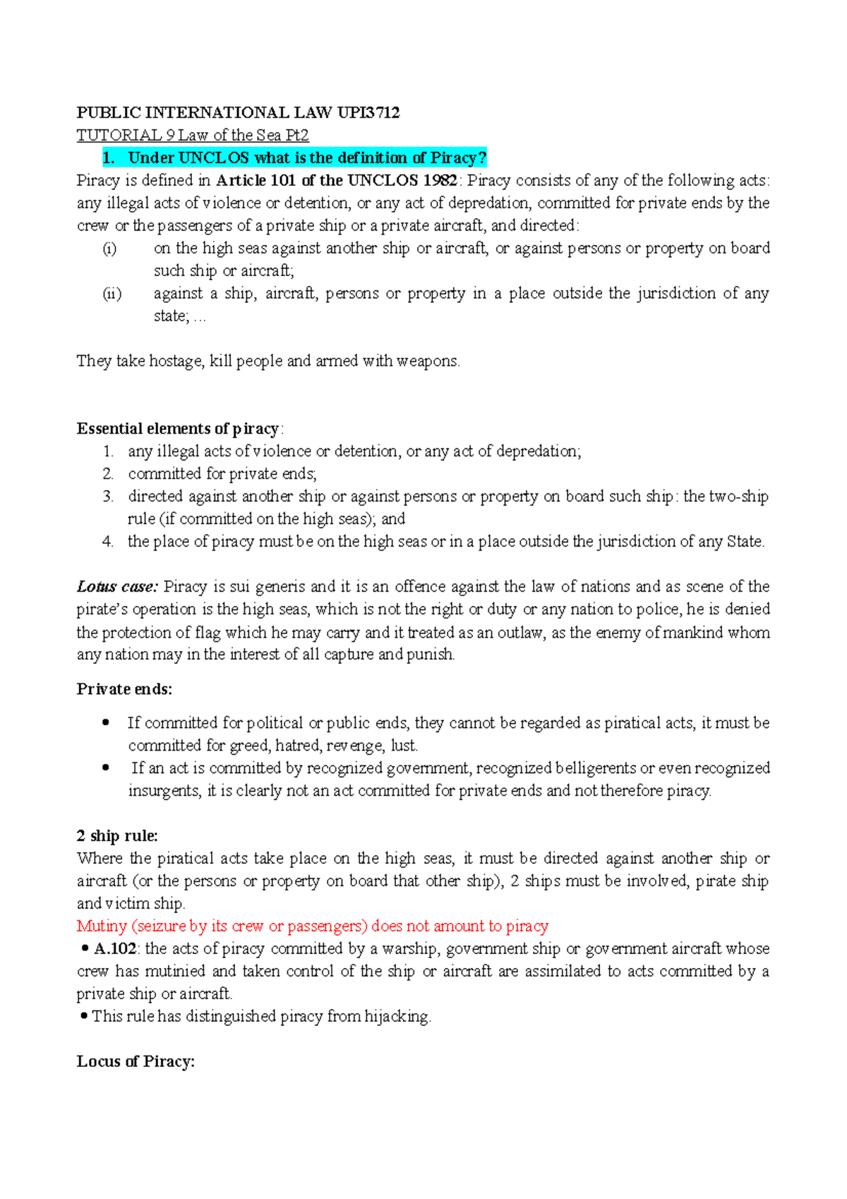 PIL TUT 9 Law of the sea Pt 2 - PUBLIC INTERNATIONAL LAW UPI TUTORIAL 9 Law of the Sea Pt 1 ...