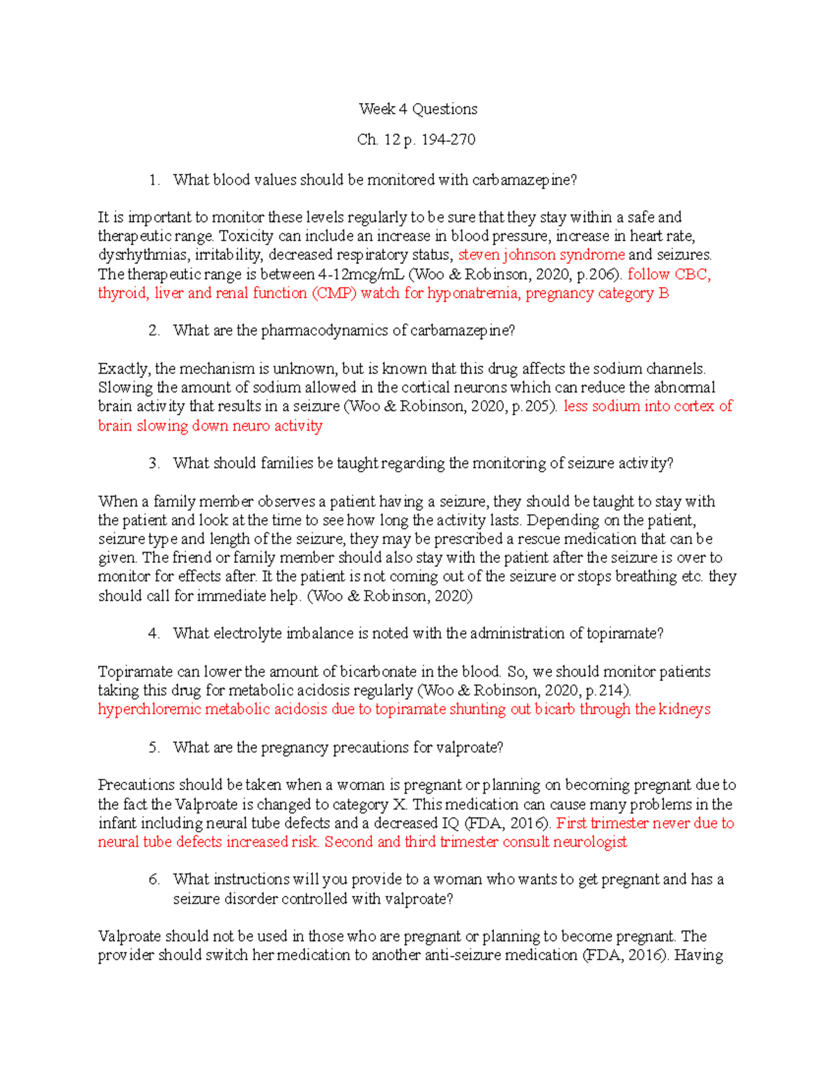 Week 4 Questions - study guide - Week 4 Questions Ch. 12 p. 194- What ...