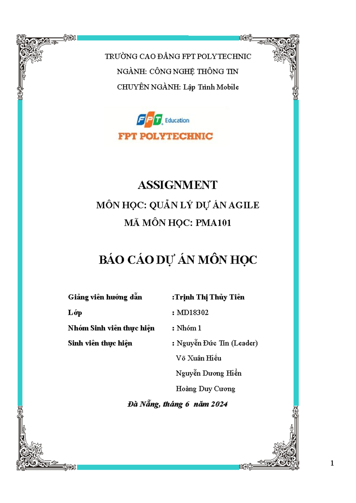 Assignment - TRƯỜNG CAO ĐẲNG FPT POLYTECHNIC NGÀNH: CÔNG NGHỆ THÔNG TIN CHUYÊN NGÀNH: Lập Trình ...