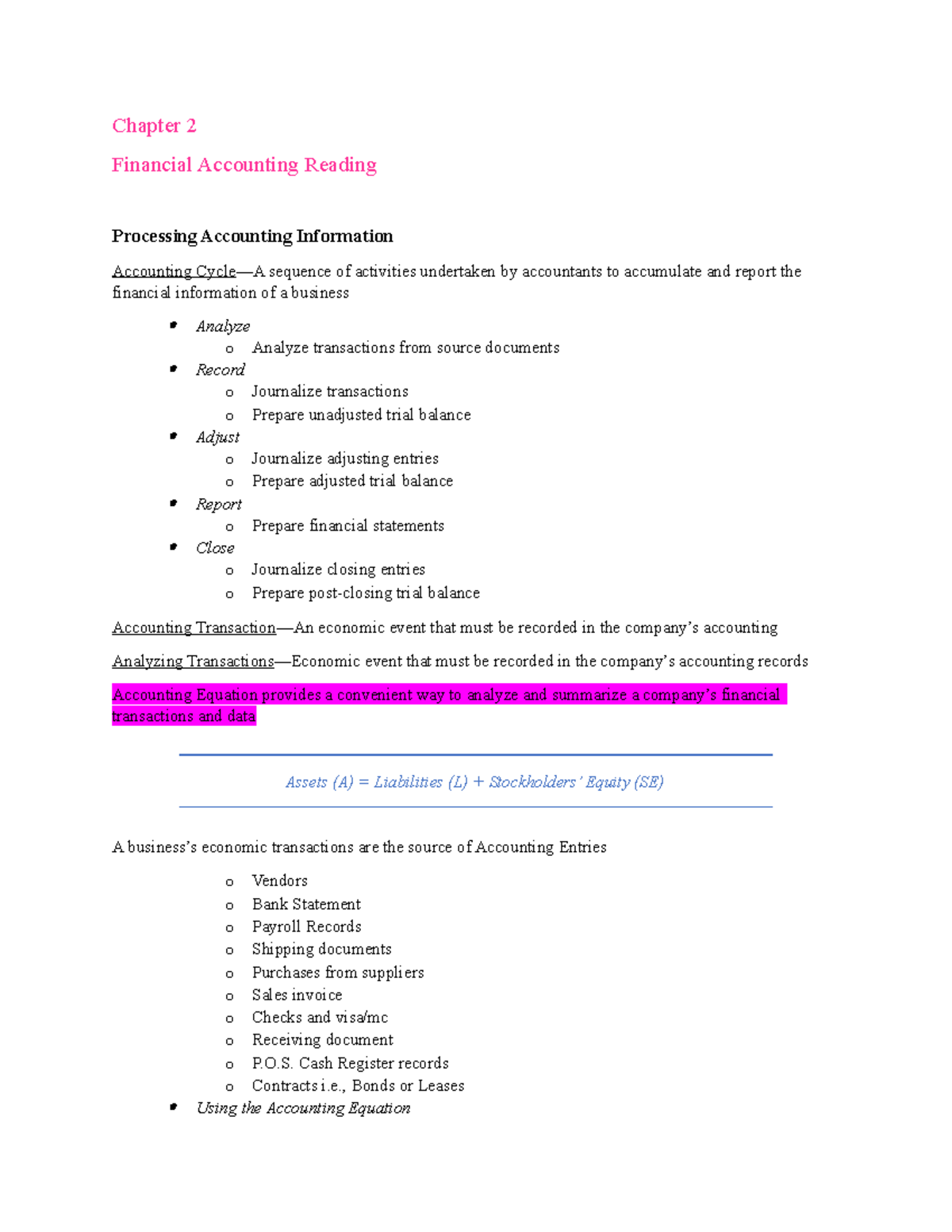 Chapter 2 - Professor Stewart Smith - Chapter 2 Financial Accounting ...
