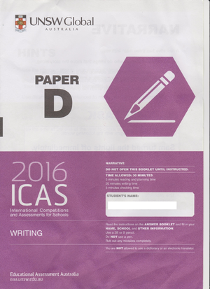 Writing C 2016 - ICAS English Paper C - Studocu