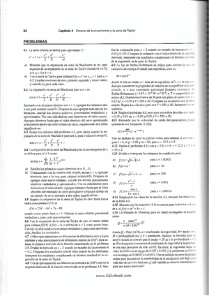 Ejercicios G2 - metodos numericos serie de taylor - Metodos Numéricos - Studocu