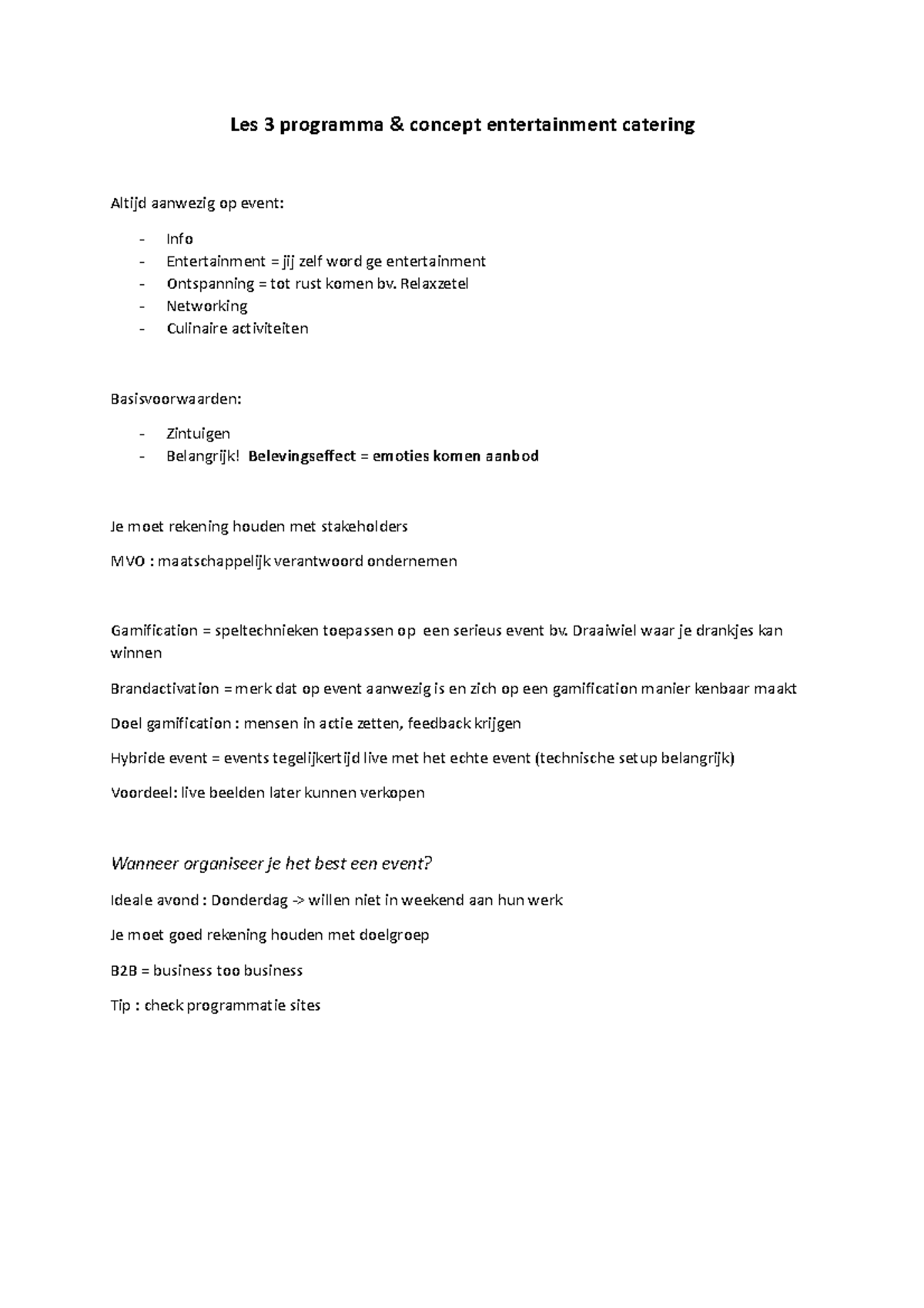 Les 3 programma - samenvatting van les 3 - Les 3 programma & concept ...