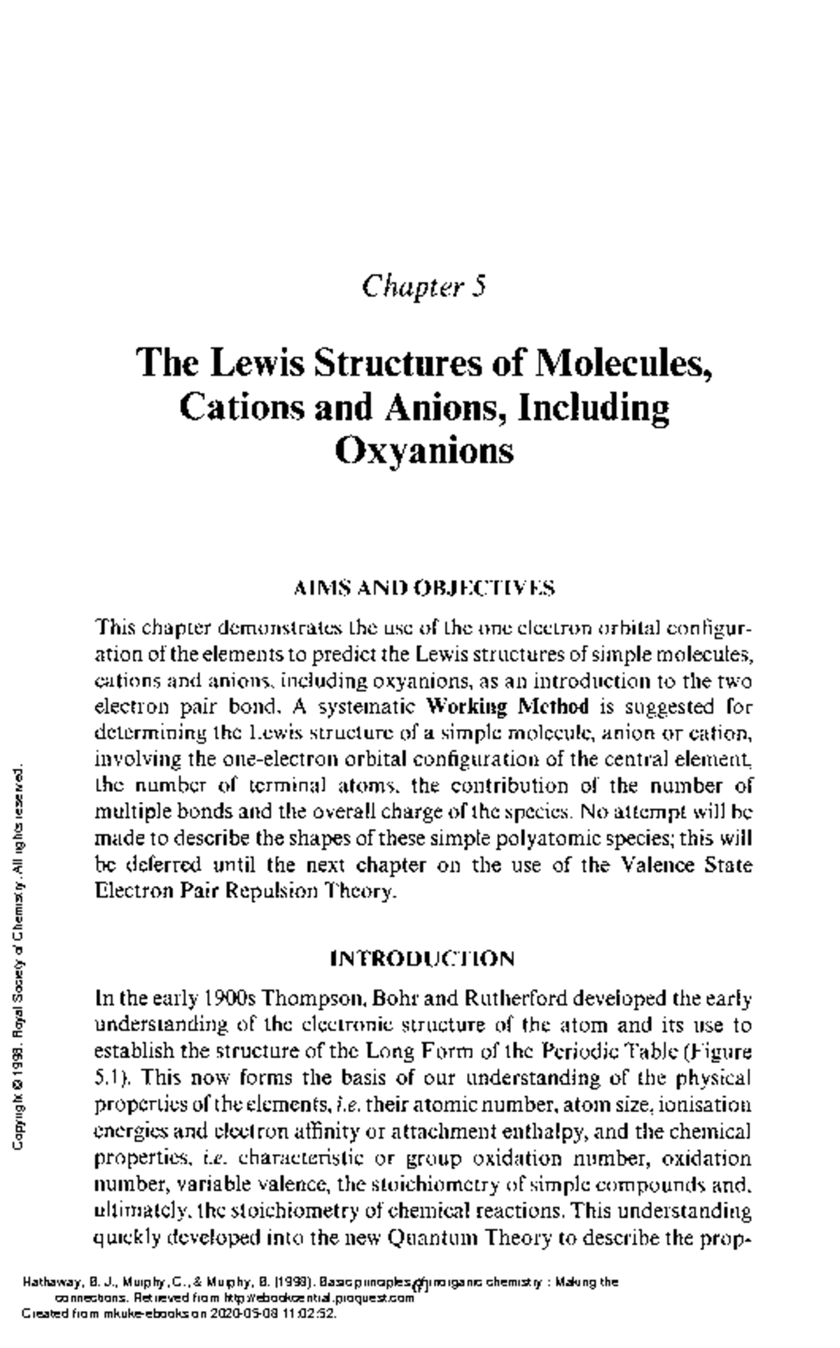 Lewis Structures - Good note - Chapter 5 ####### The Lewis Structuresof ...