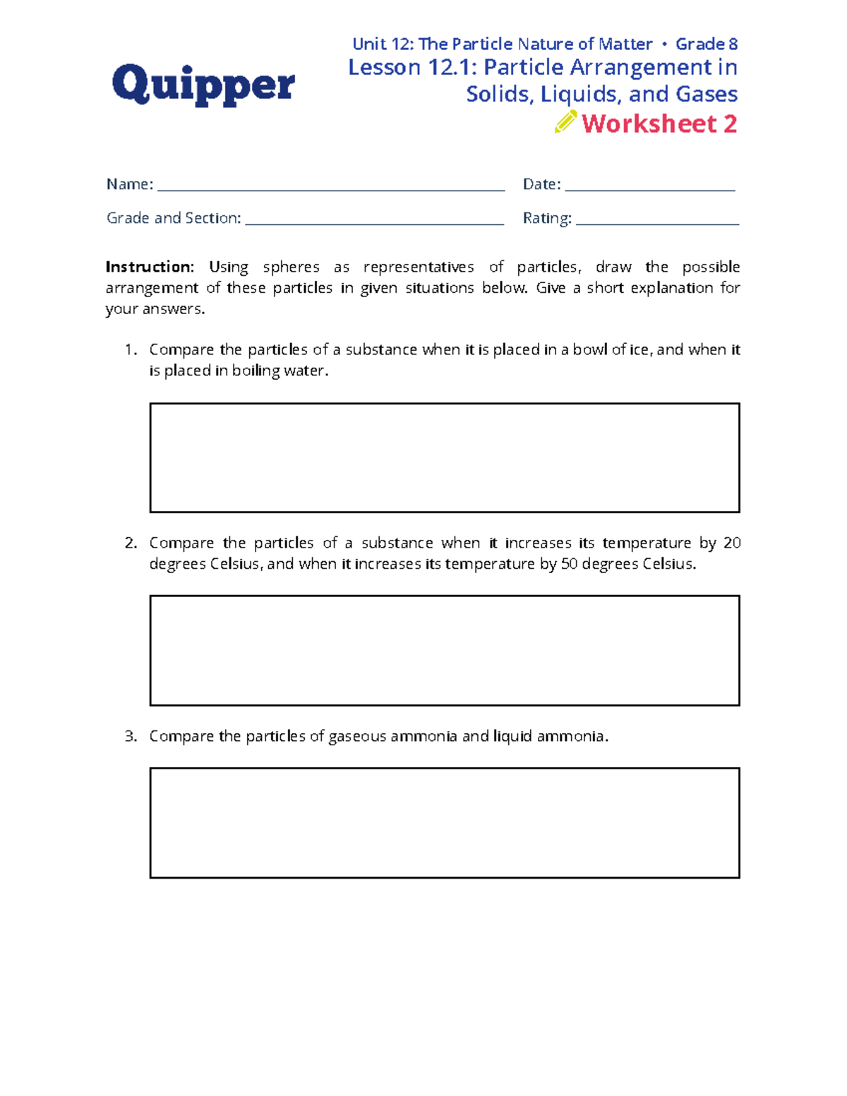 Science-8-12 - lesson - Unit 12: The Particle Nature of Matter • Grade ...
