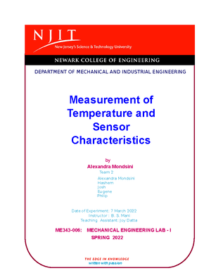 MECH LAB 1 - Speed measurement - Abstract: This experiment uses ...