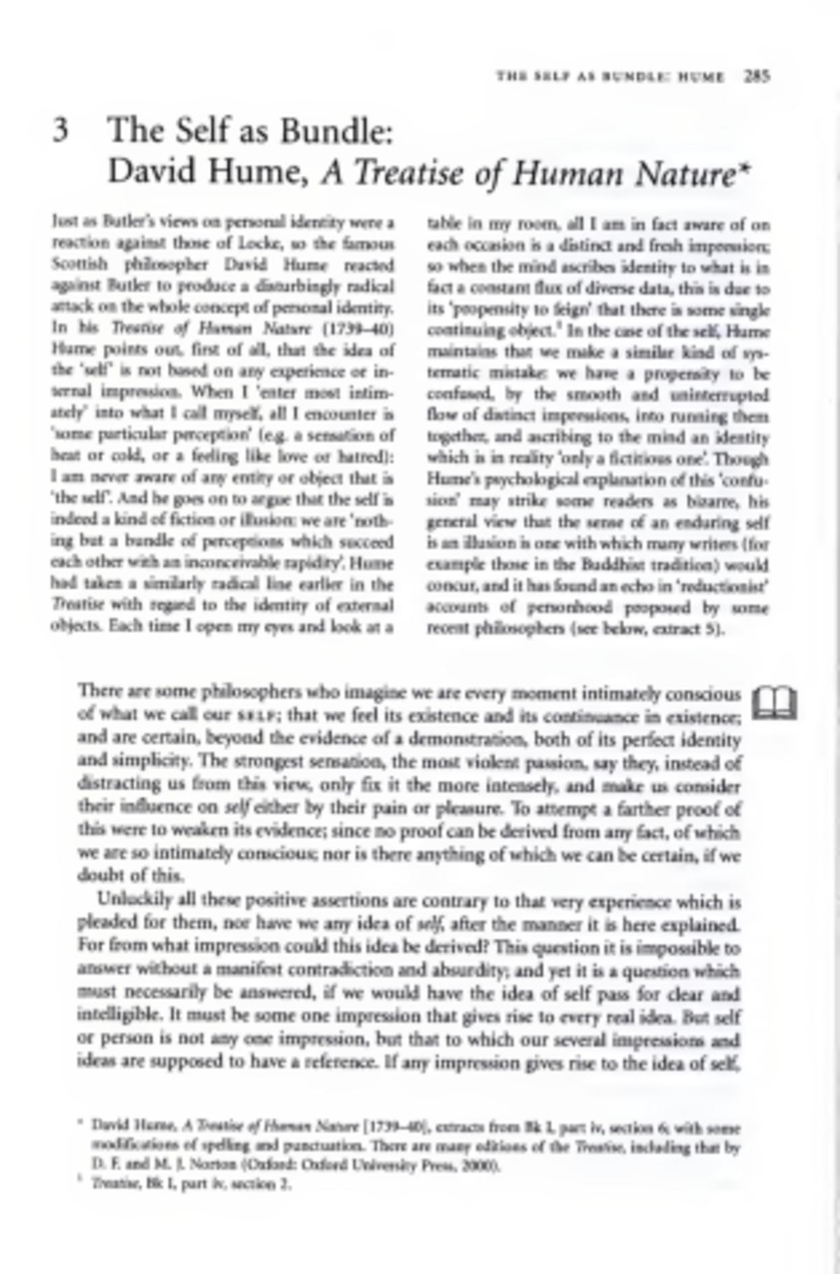 David Hume - Self as Bundle - THE SELF AS BUNDLE: HUME The 3 Self as ...