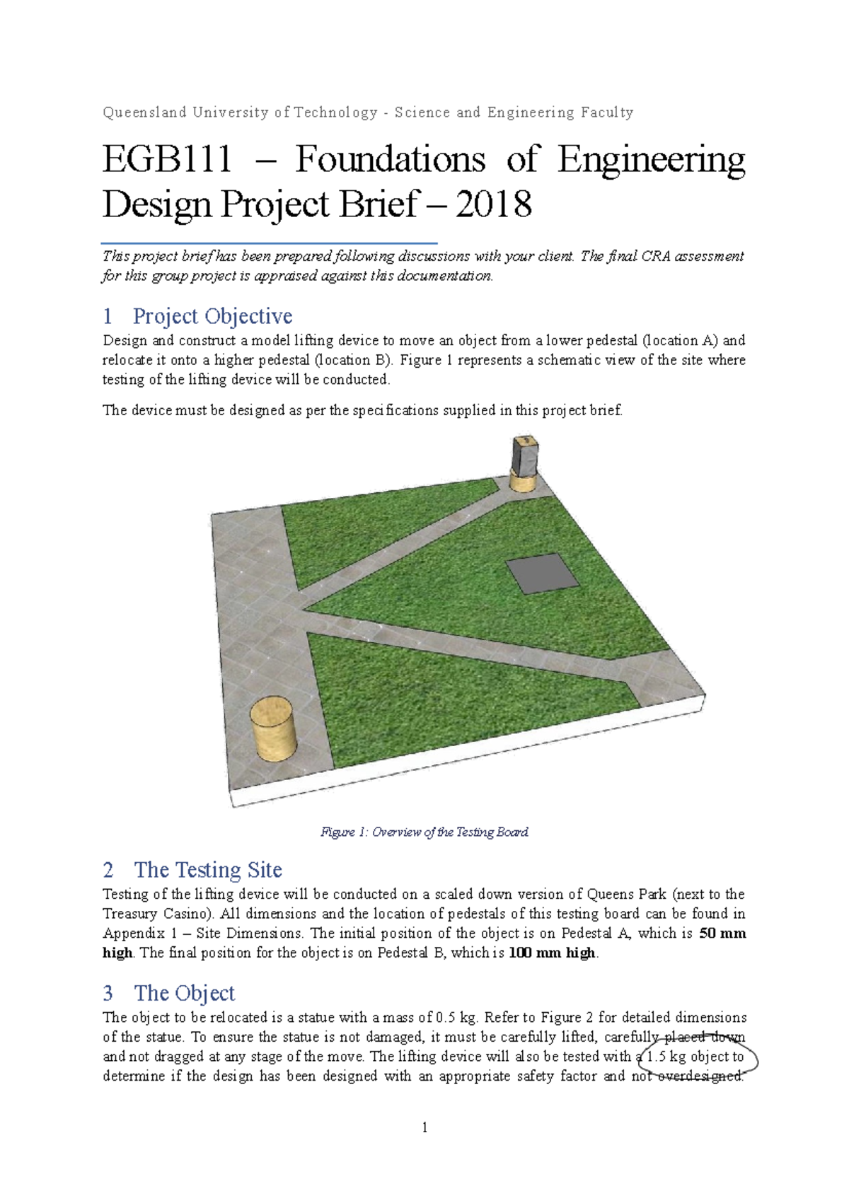 EGB111 Project Brief-2018 - Queensland University of Technology ...