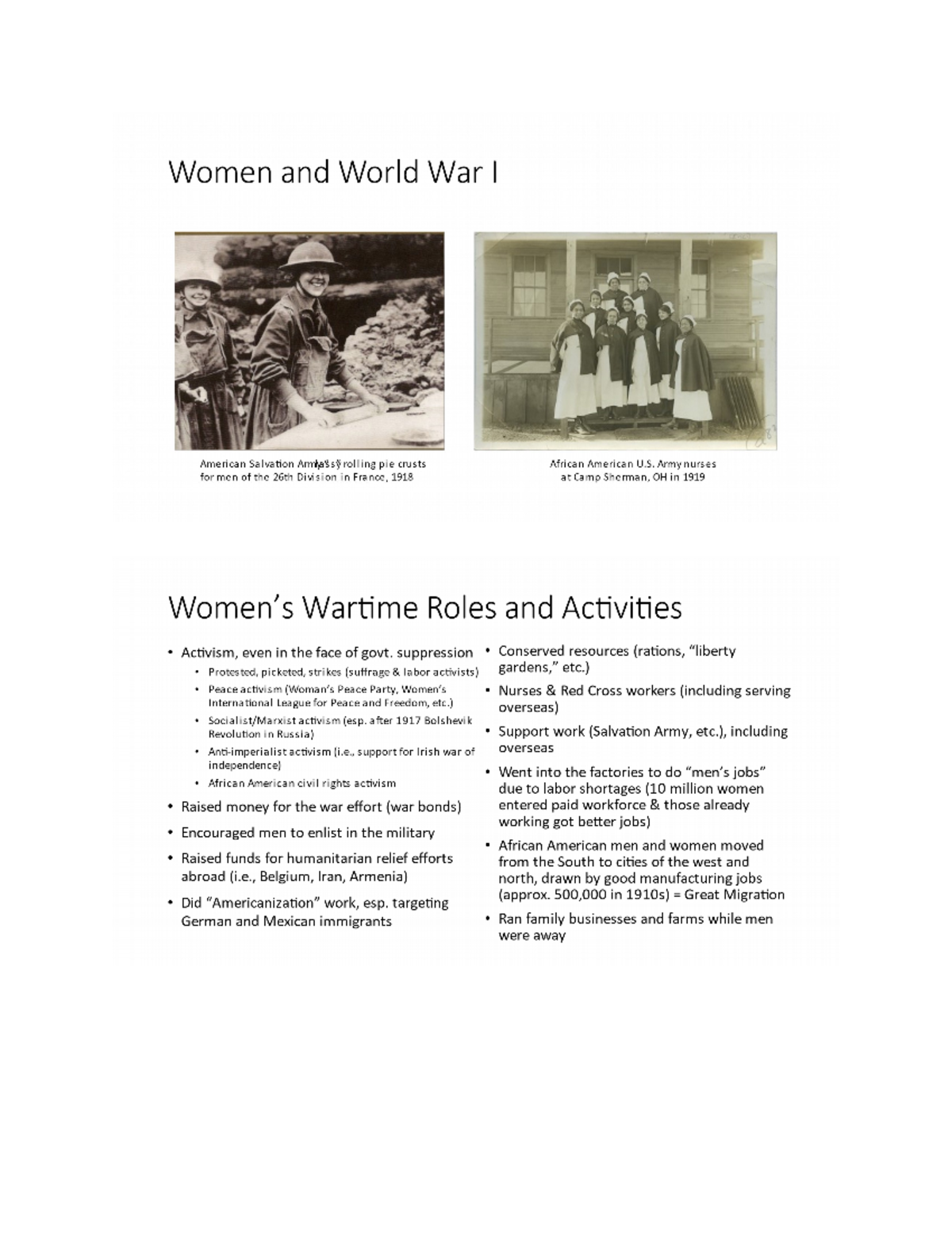 CH.9- Woman AND World WAR 1 - AMH 2020 - Studocu