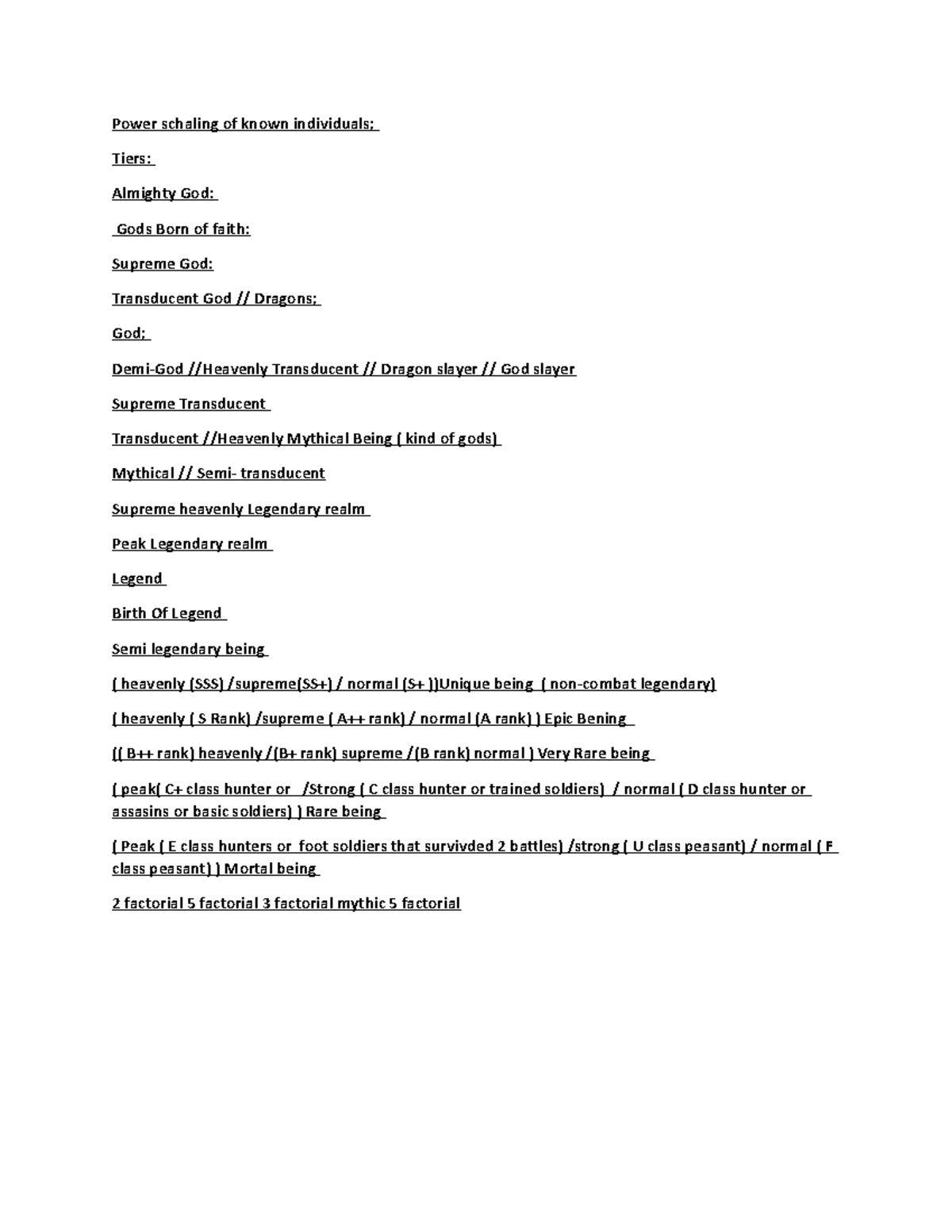 Power Scaling of Known Tiers in Almighty God - Studocu