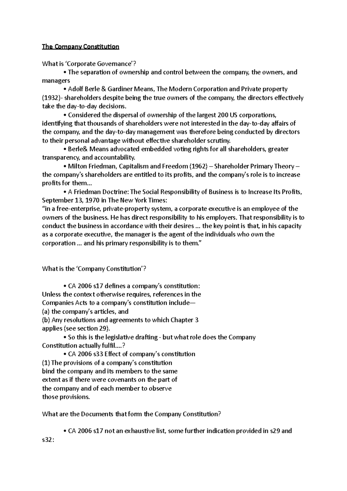 The company constitution - The Company Constitution What is ‘Corporate ...