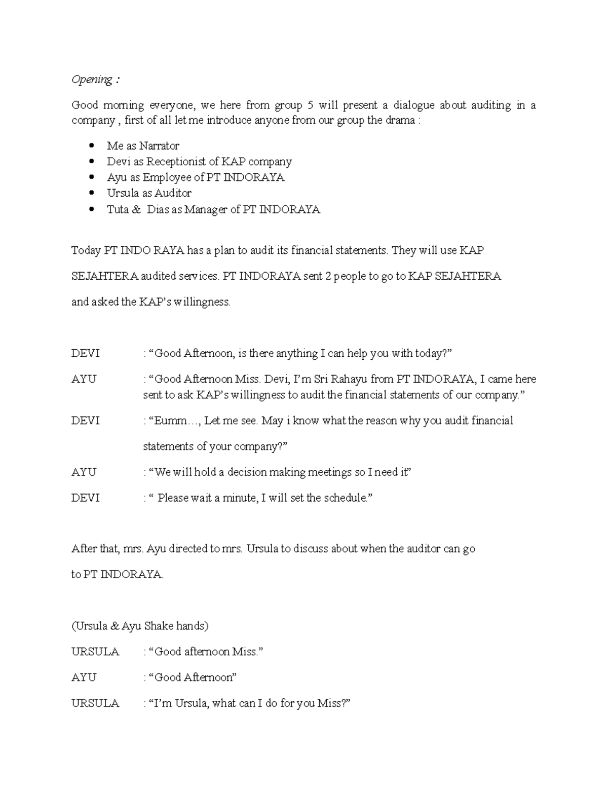 Dialogue B Inggris - its a conversation - Opening : Good morning ...