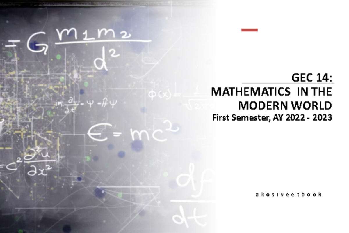 Mmw orientation syllabus 2022-2023 - a k o s I v e e t b o o h GEC 14 ...