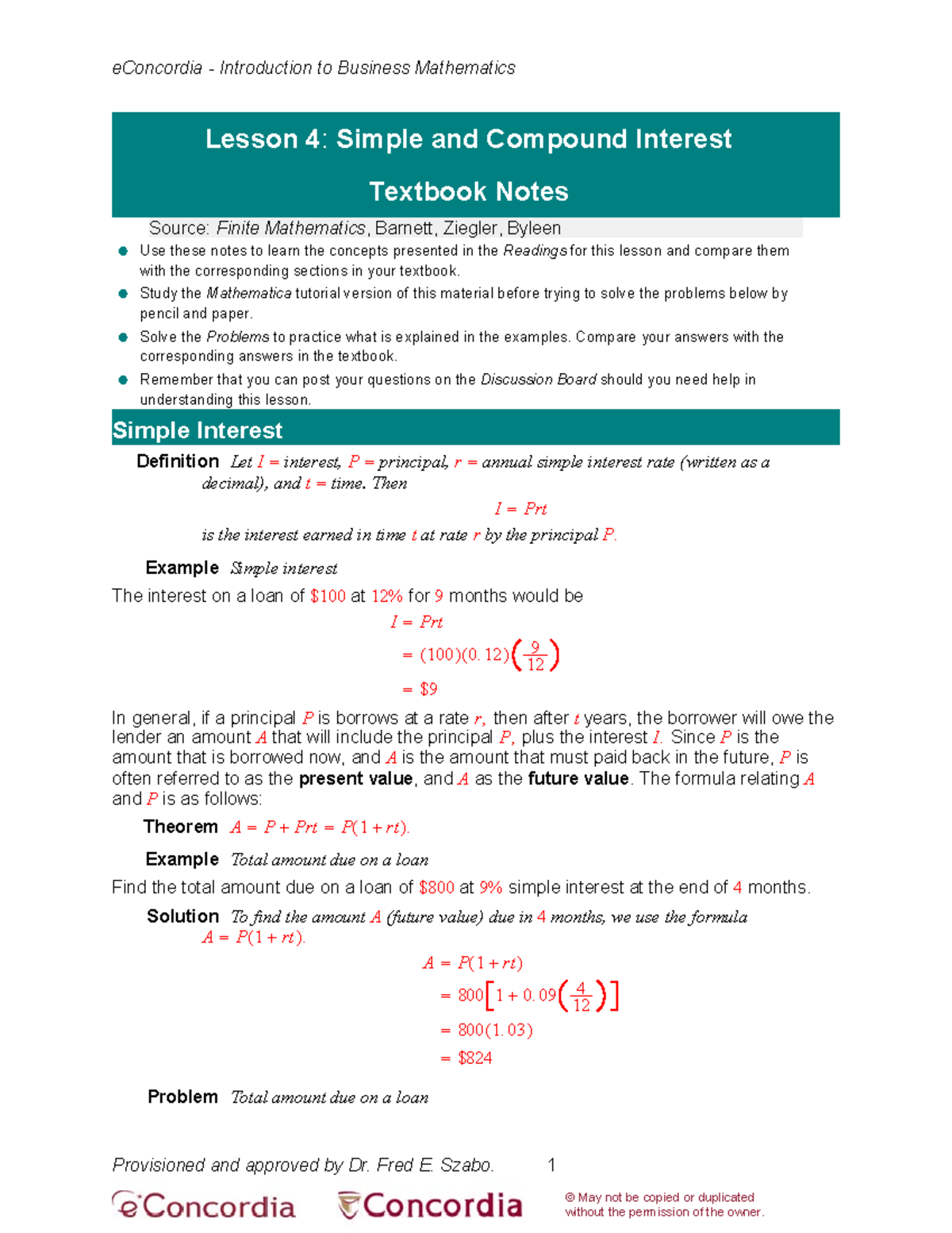 L4-Txt-Notes - math lecture notes - © May not be copied or duplicated ...