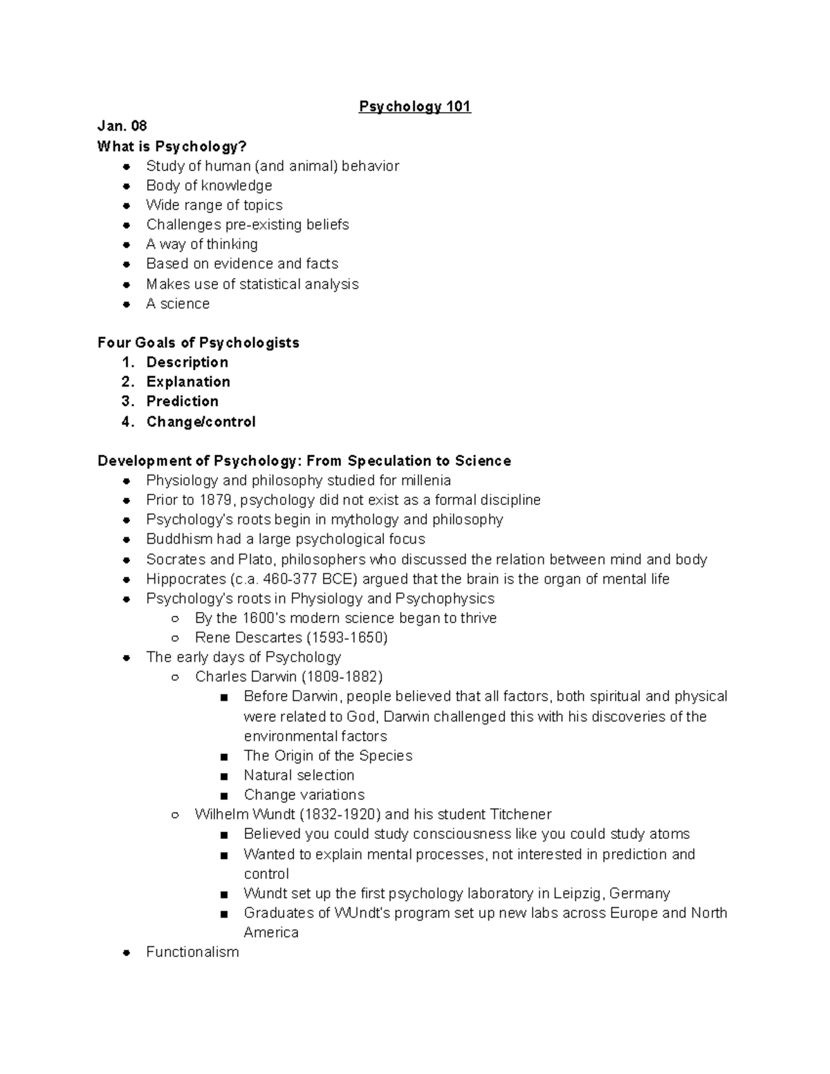 Psychology 101 Note - Collection of notes taken from slides and ...