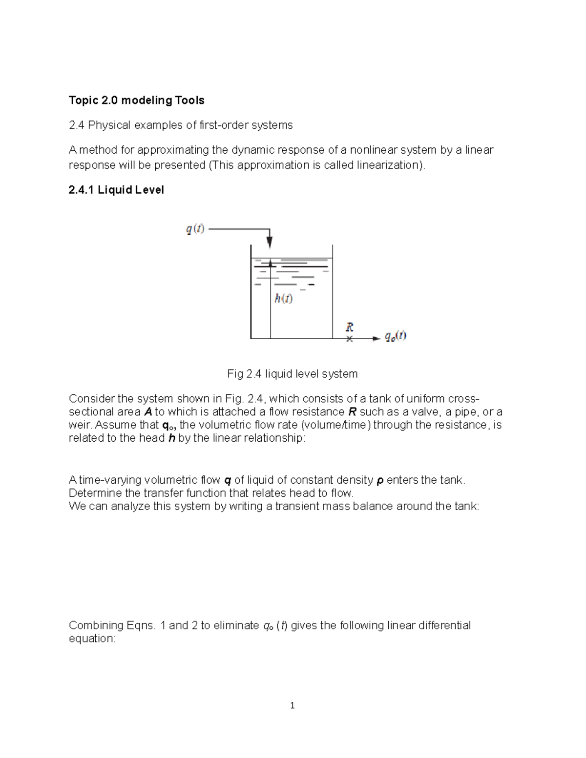 Topic 2. modeling tool tce 5102 - Topic 2 modeling Tools 2 Physical ...