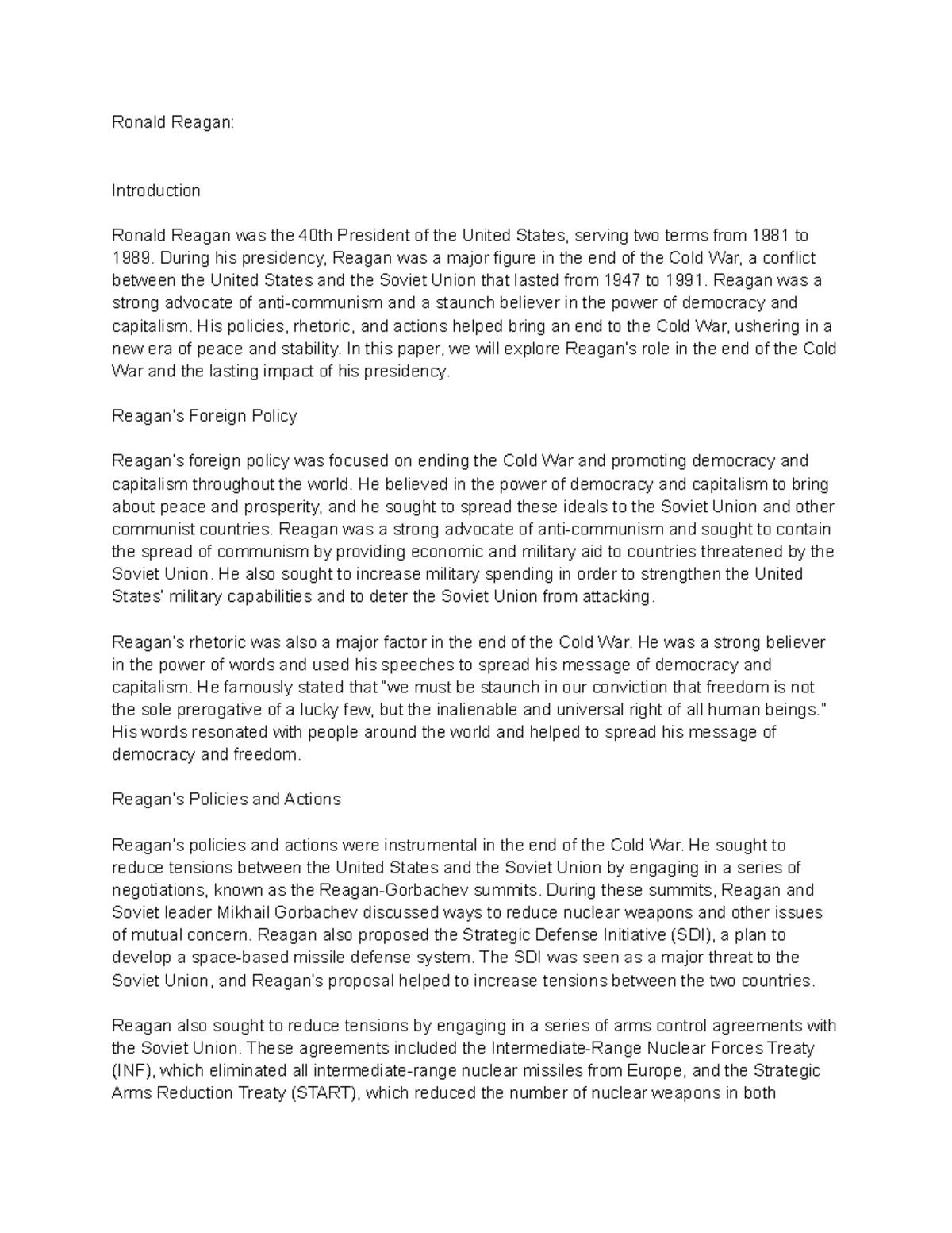 History (14) - Ronald Reagan: Introduction Ronald Reagan was the 40th ...