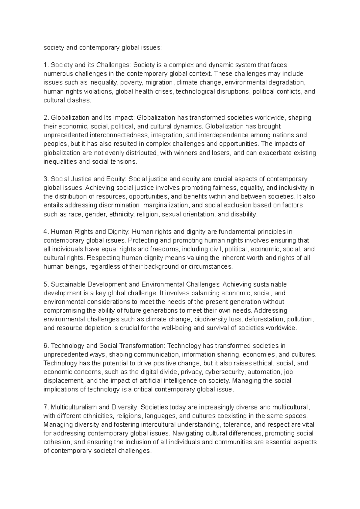 Society and Contemporary Global Issues lec - society and contemporary ...