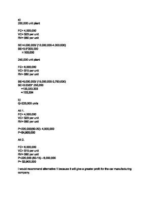 Practice Exam Solutions - Operations Management Sample Midterm 1 Solutions Please write your ...