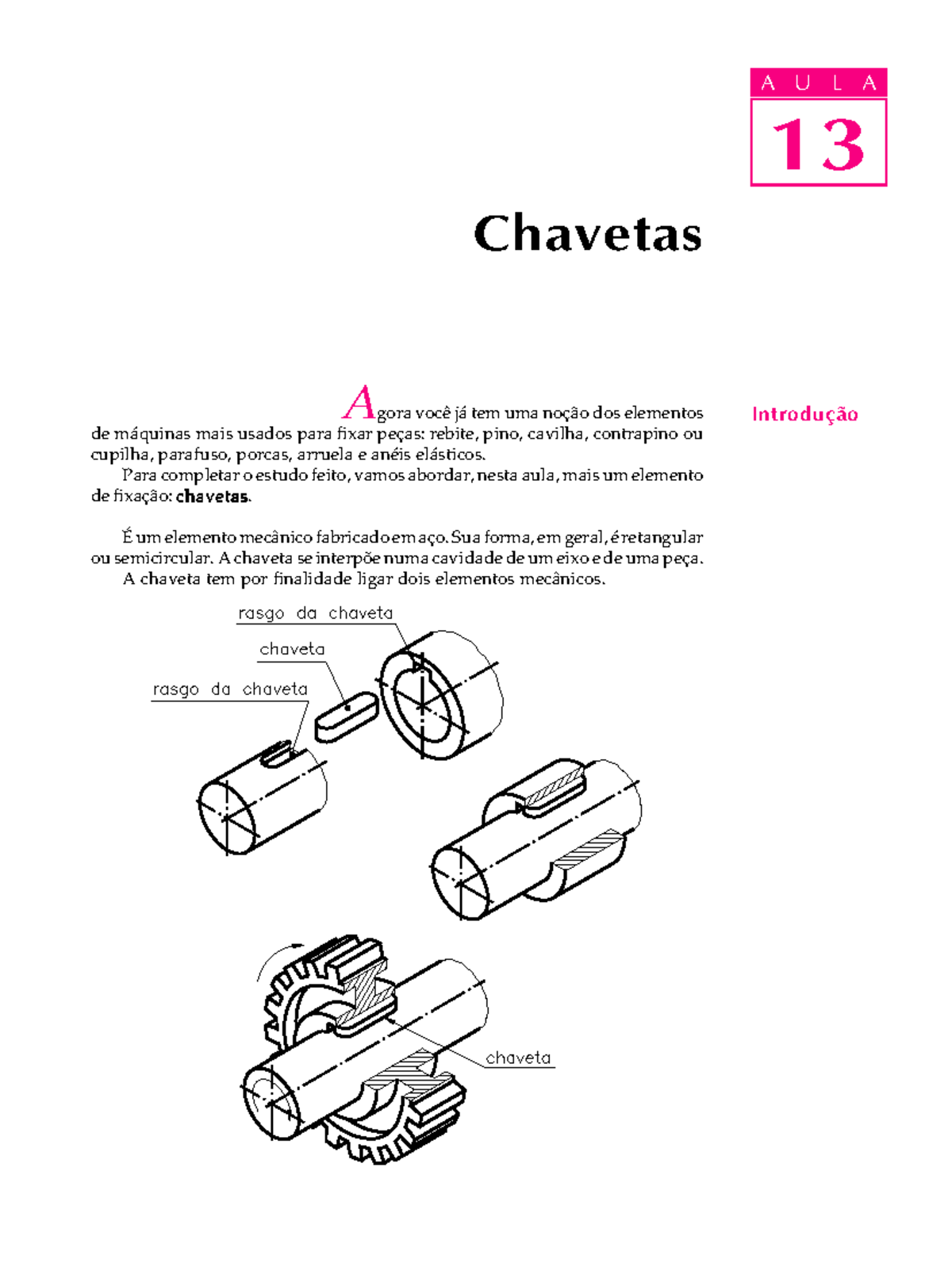 Chaveta - 13 A U L A Agora você já tem uma noção dos elementos de ...