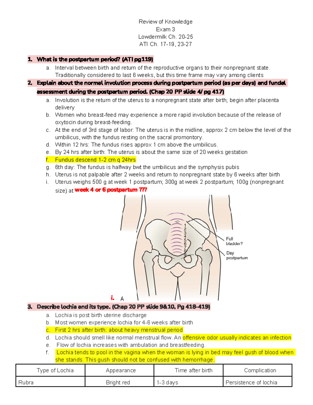 Exam 3 Study guide - Review of Knowledge Exam 3 Lowdermilk Ch. 20- ATI Ch. 17-19, 23- What is ...