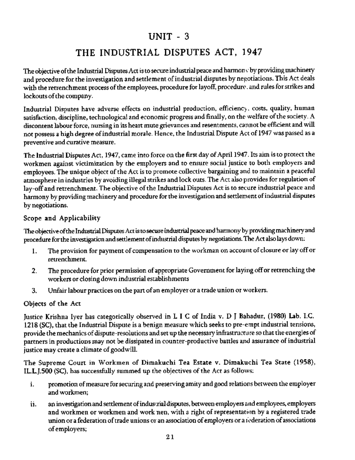 The Industrial Disputes Act, 1947 - Industrial And Labour Laws - I ...