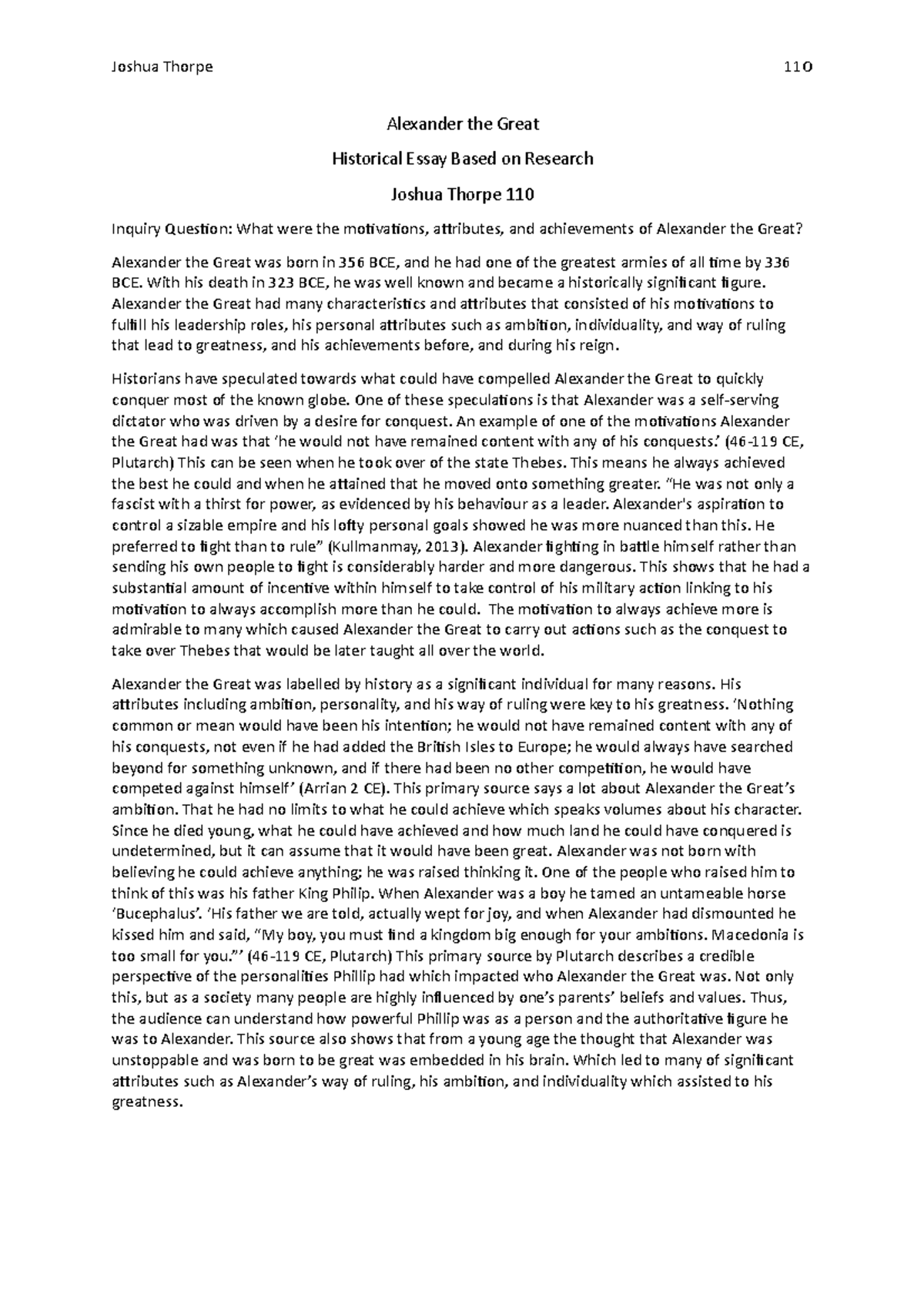 Alexander the Great Research Assessment - Alexander the Great ...