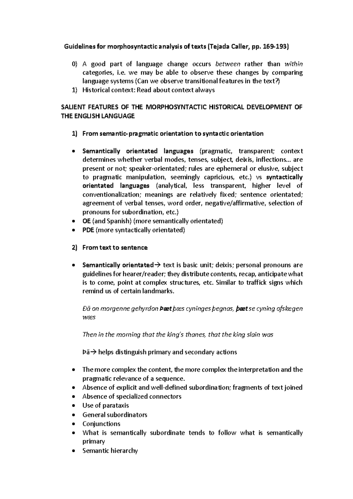 Template to study morphosyntactic change in History of the English ...